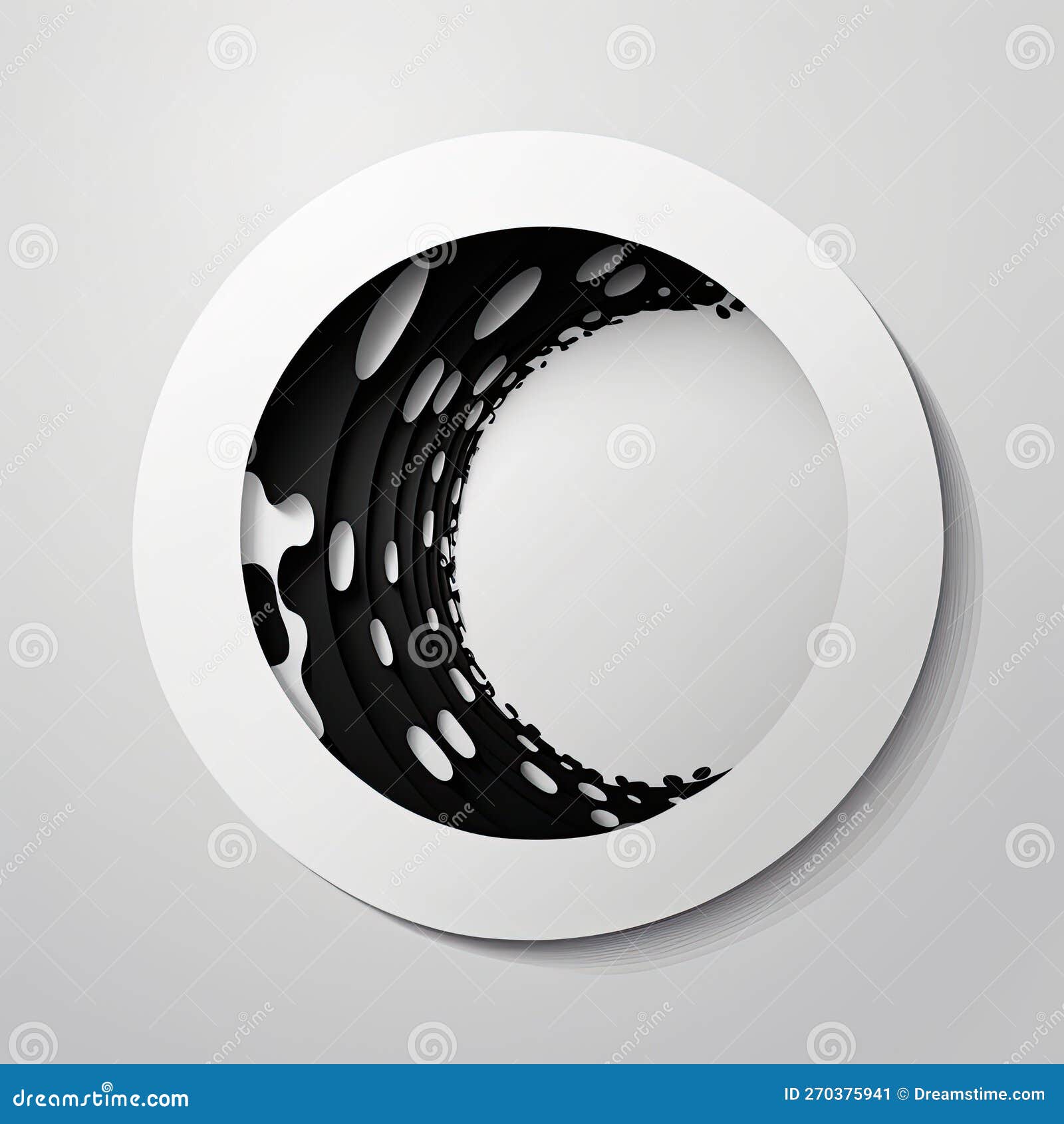 Circle of Negative Space for Copy Placement is Going Around, White ...