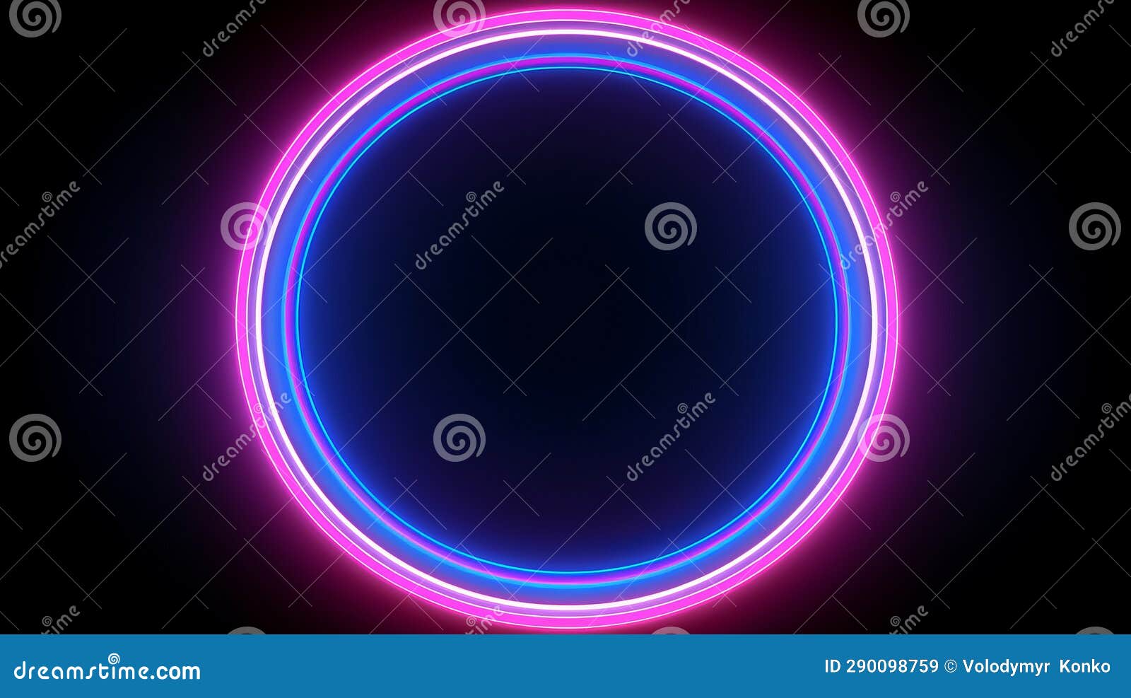 A Circle of Neon Lights Glowing on a Dark Background. Generative Ai ...