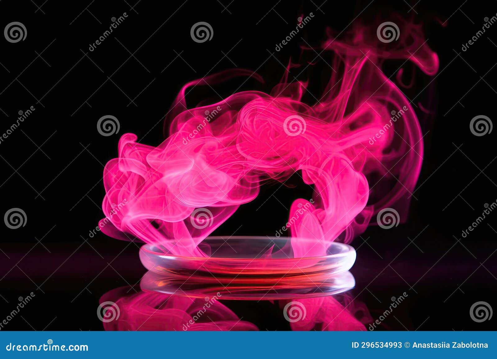 Circle of Neon Pink with Smoke on Bright Background. Generative AI ...