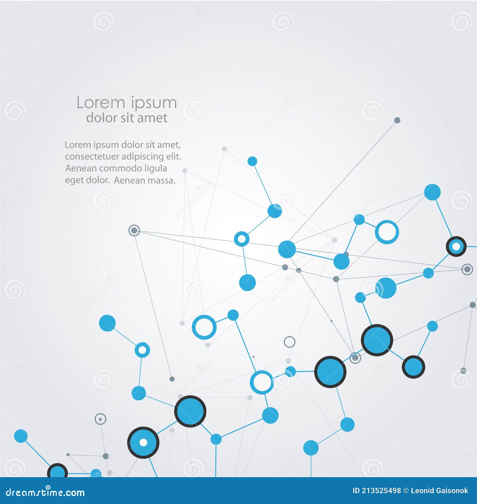 Circle Network Connect on White Background. Internet Technology. Line ...