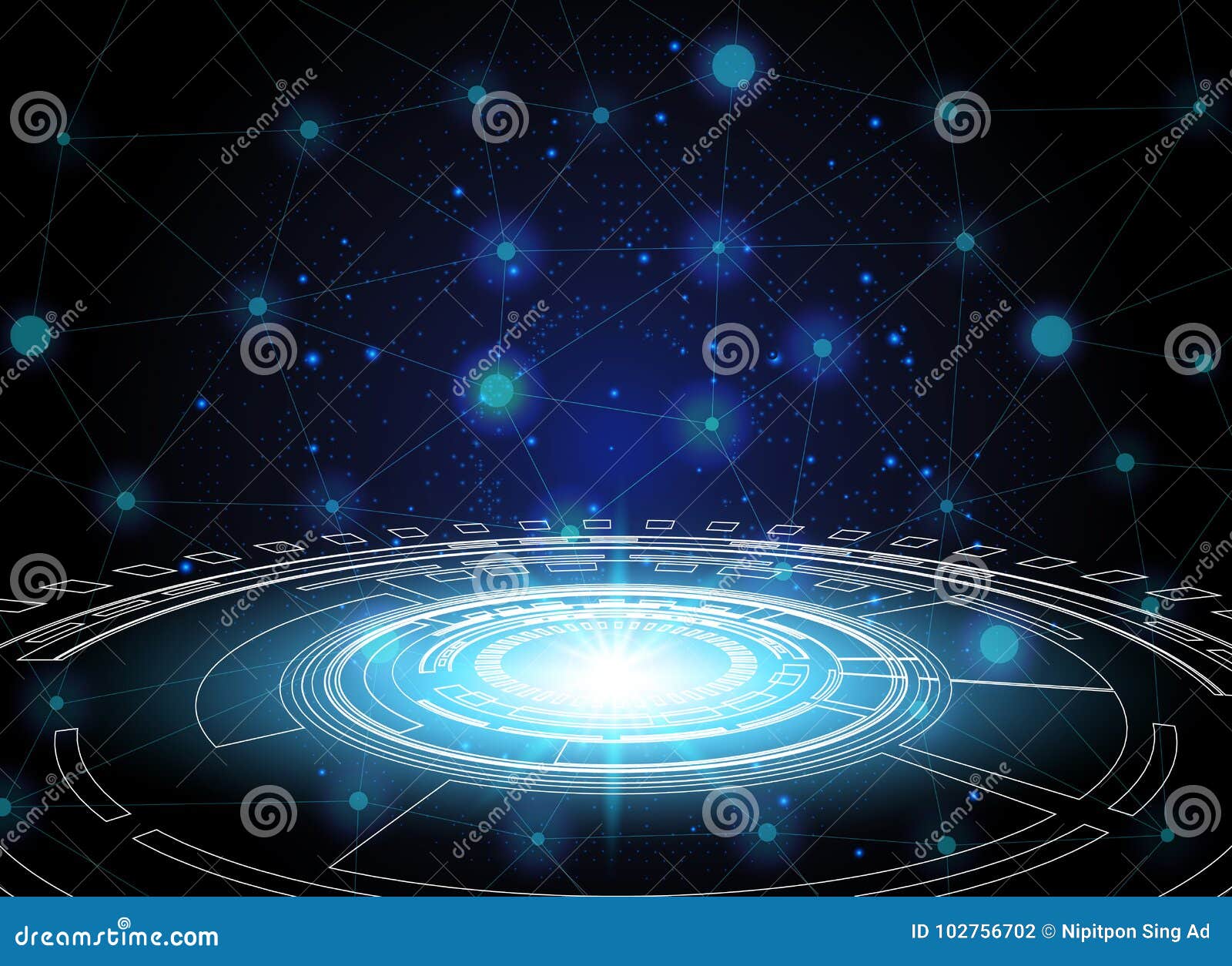 Circle and Network Technology Background, Abstract Technology Co Stock ...