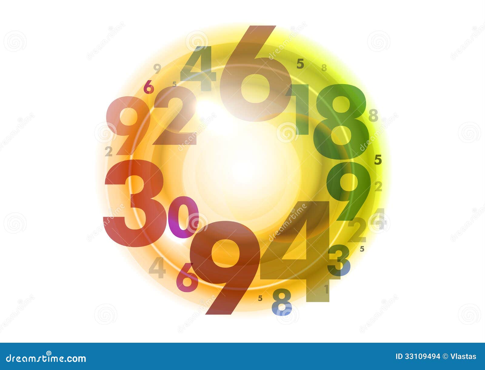 Circle of numbers stock vector. Illustration of calculation - 33109494