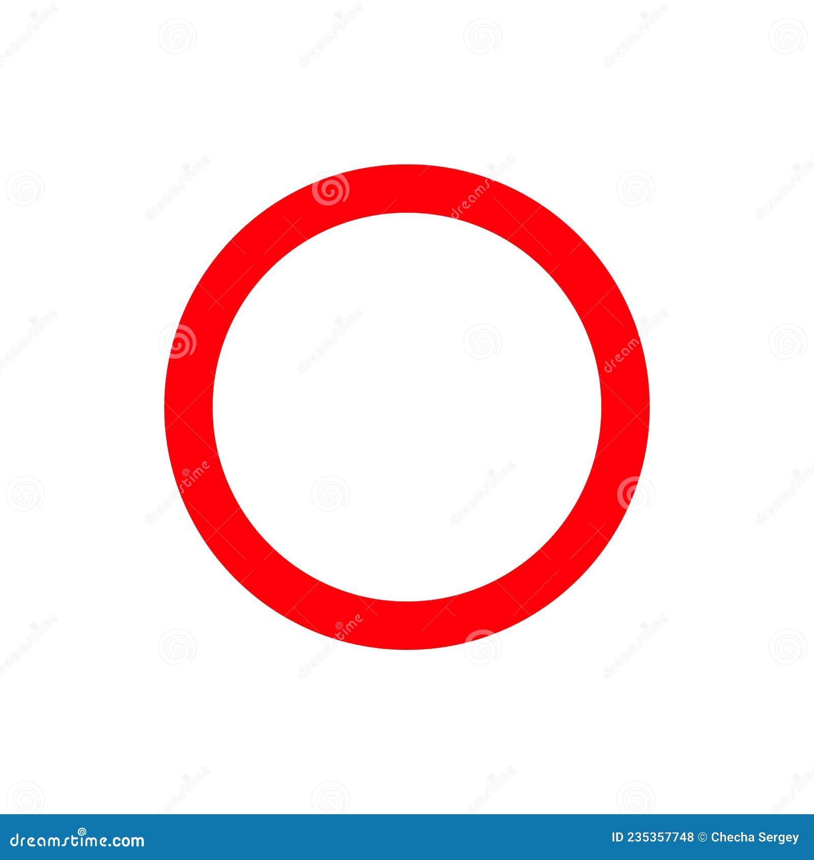 Circle O Outline Shape Red. Stock Vector - Illustration of multimedia ...