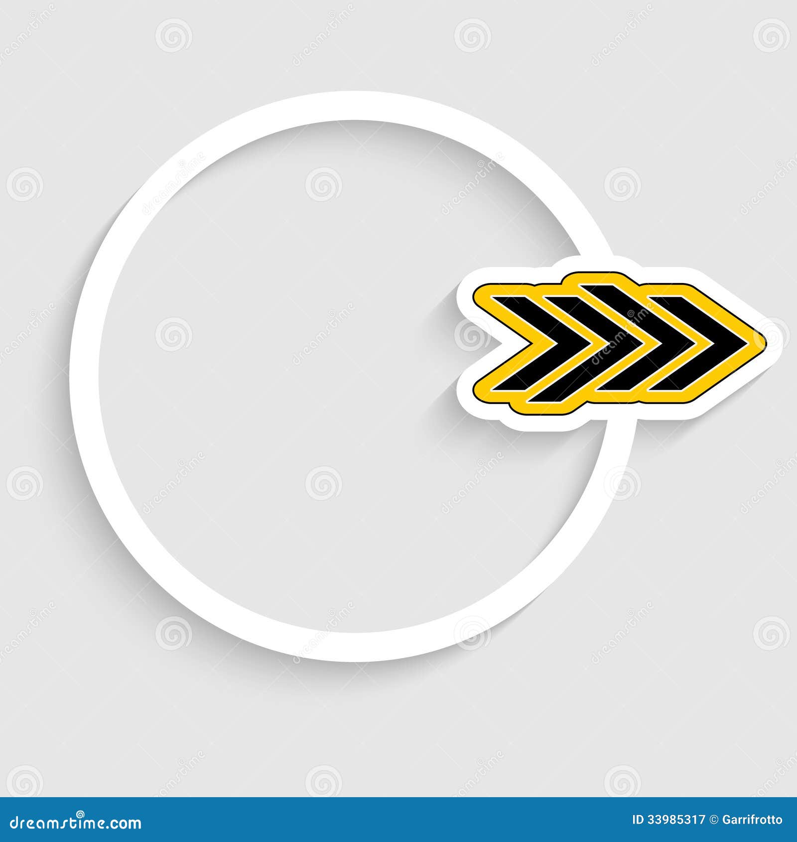 Circle object with arrow stock vector. Illustration of frame - 33985317
