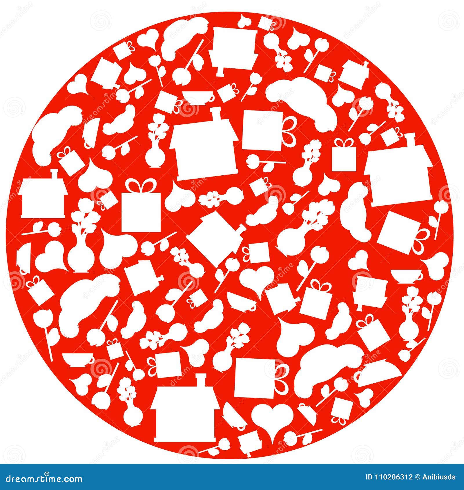 A Circle of Objects for Decorating a Banner, Stock Vector ...