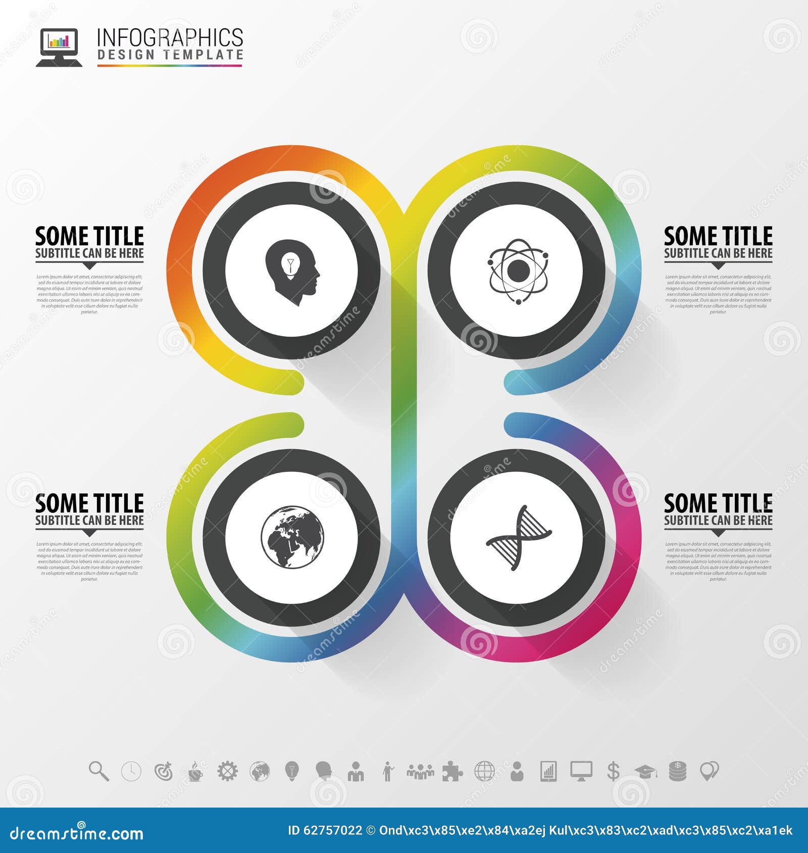Circle Objects. Infographic Design. Template for Diagram, Graph ...