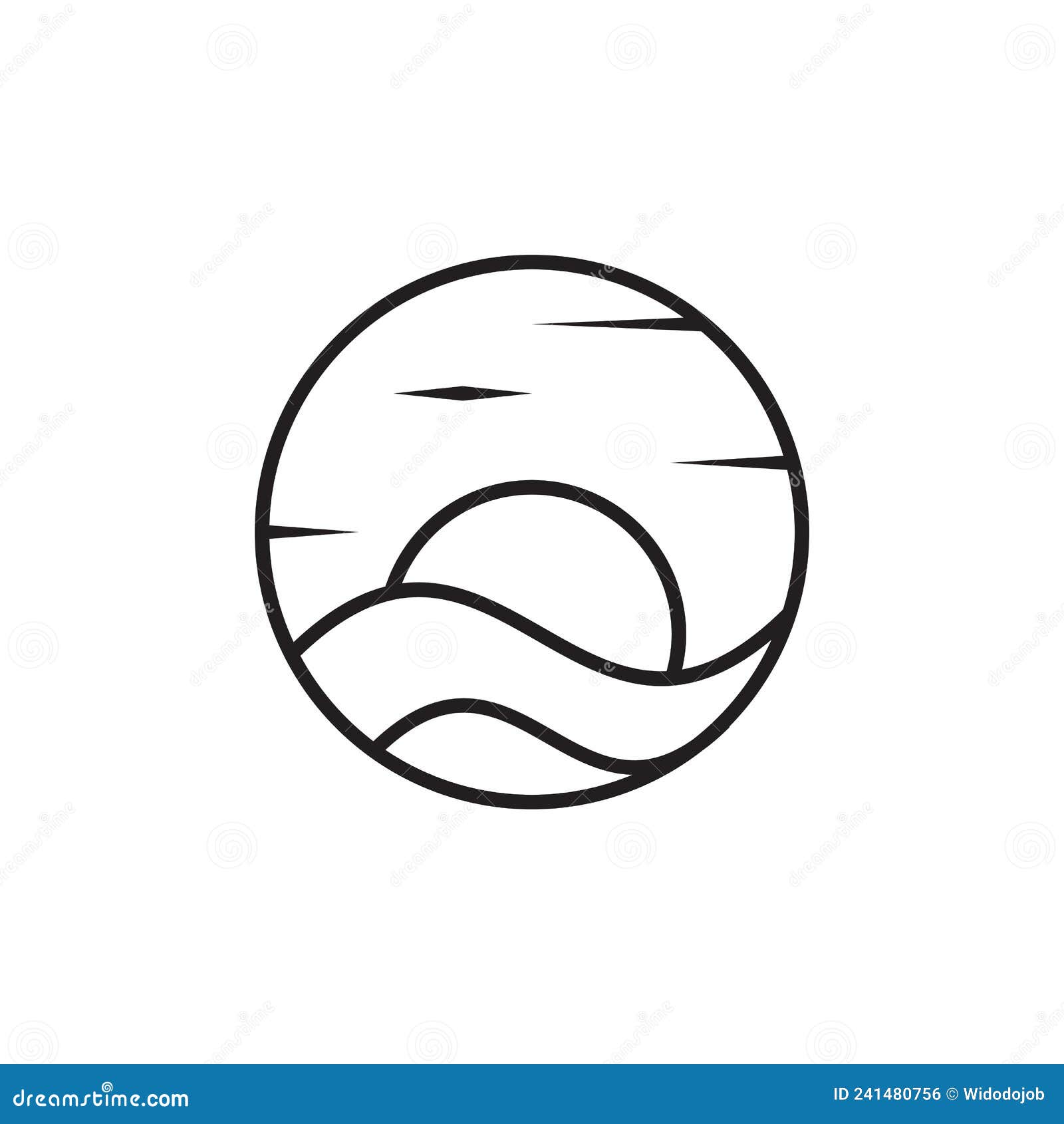 Circle ocean logo design stock vector. Illustration of luxury - 241480756