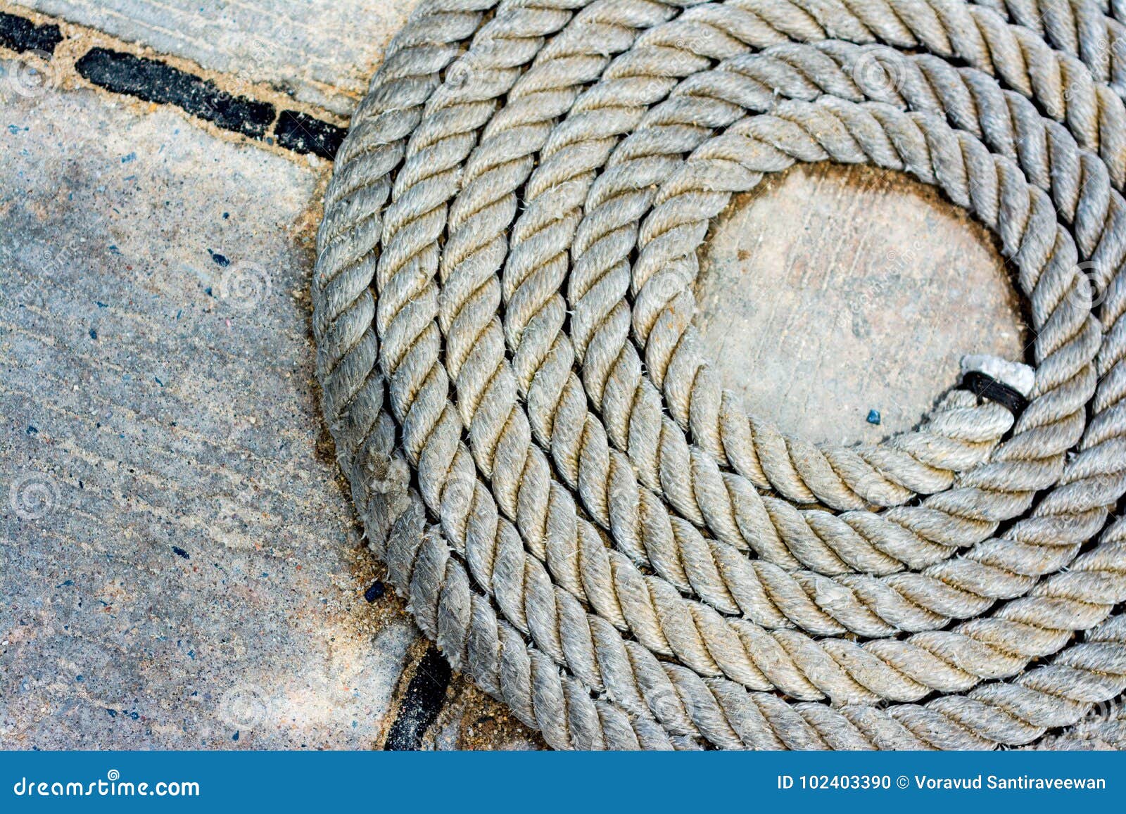 Circle of Old Rope on the Boat. Stock Photo - Image of macro, nautical ...