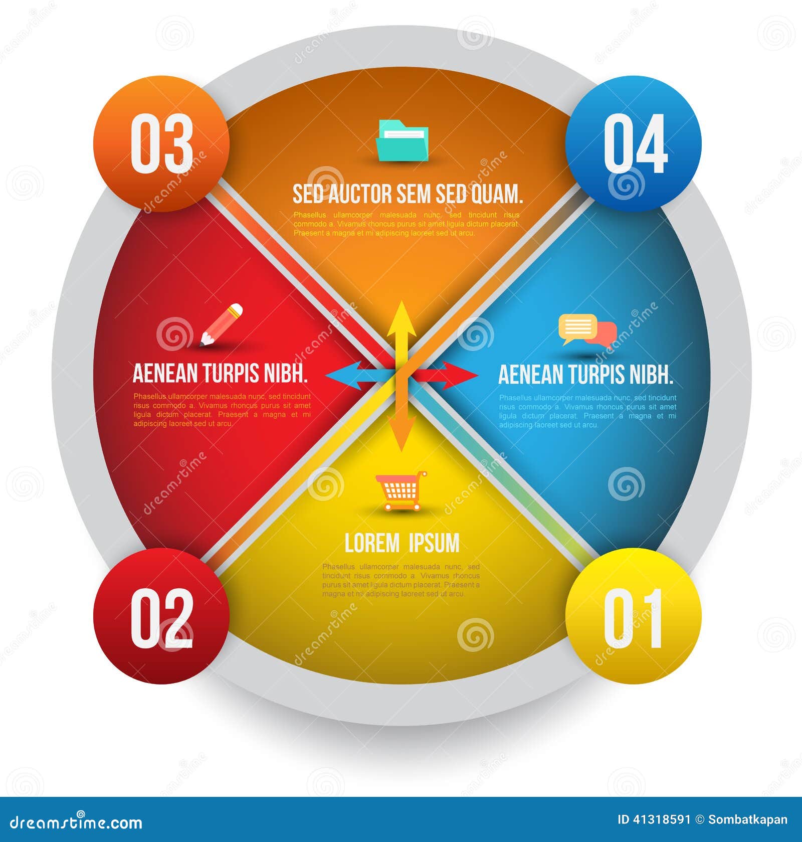 Circle Options Number with Flat Icons. Stock Vector - Illustration of ...