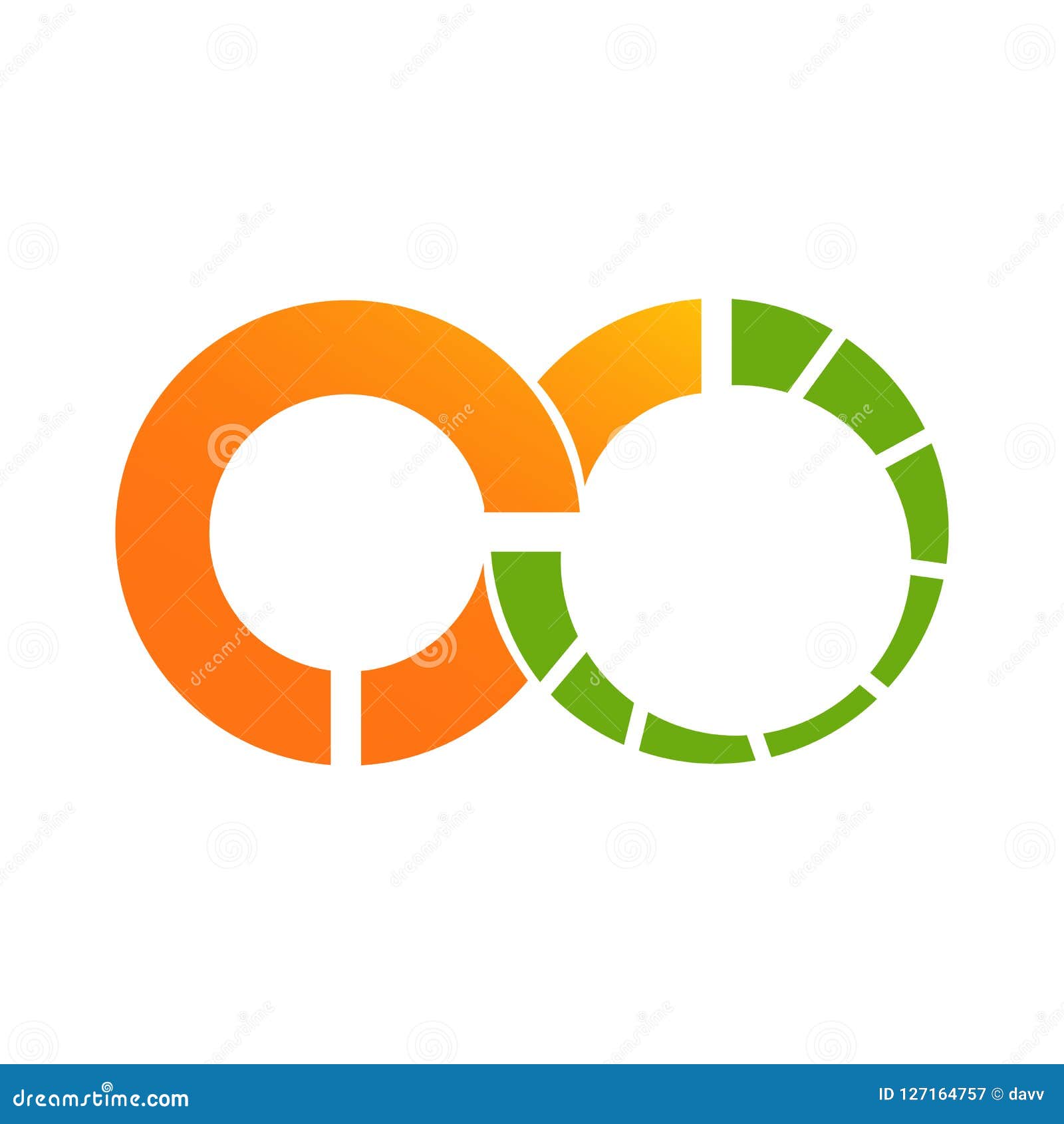 Orange Infinity Symbol Icon. 3D-like Gradient Design Effect. Vector ...