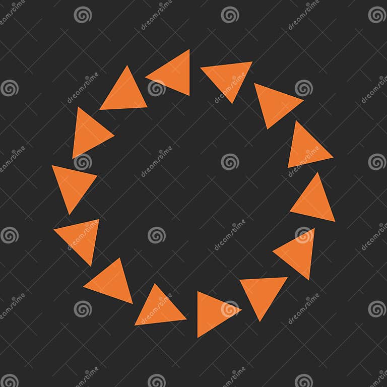 Circle of Orange Triangles on Gray Background Stock Illustration ...
