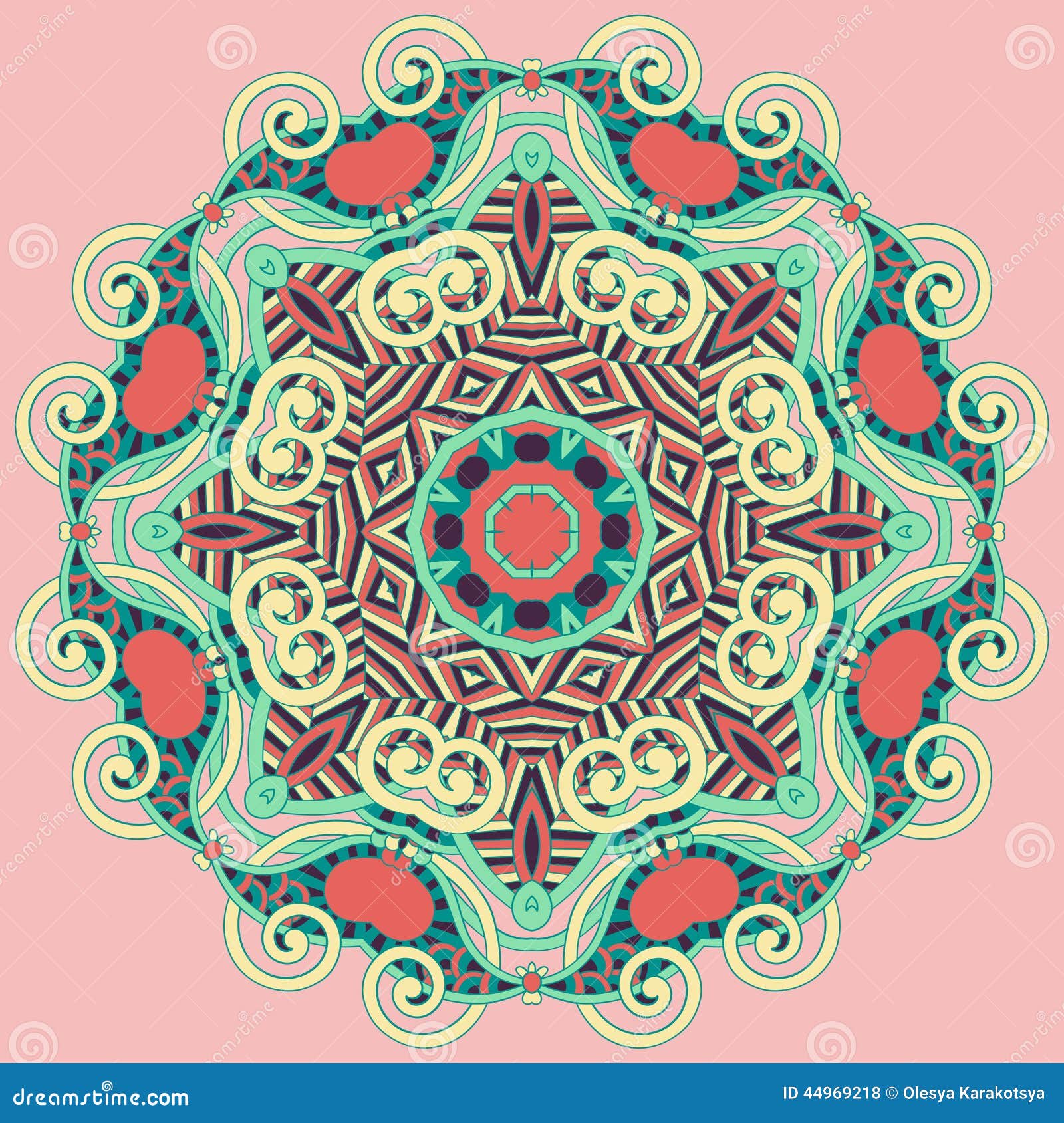 Circle Ornament, Ornamental Round Lace Stock Vector - Illustration of ...