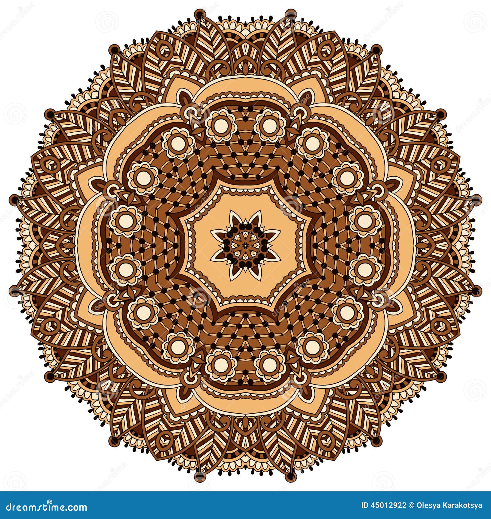 Circle Ornament, Ornamental Round Lace Stock Vector - Illustration of ...