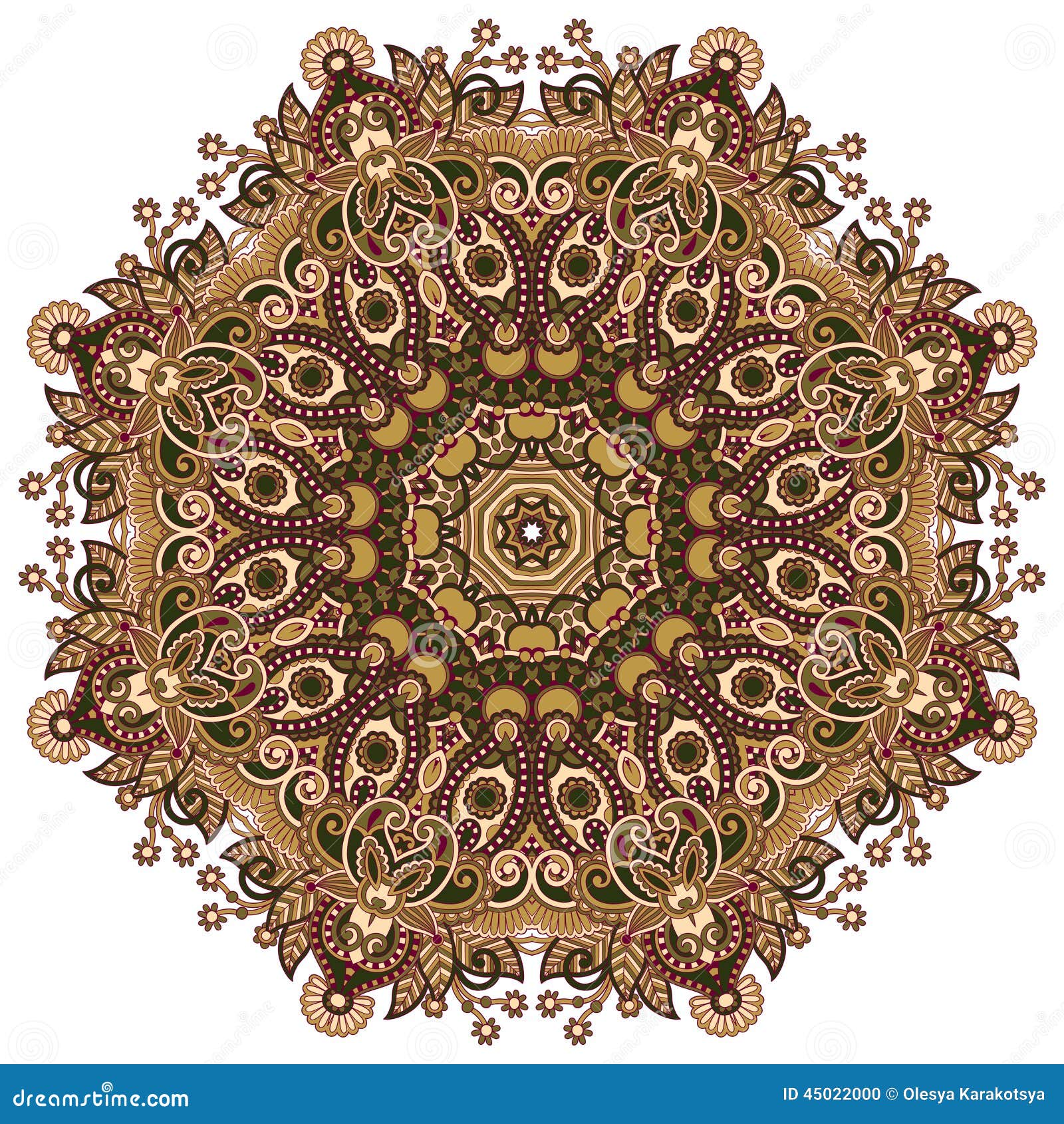 Circle Ornament, Ornamental Round Lace Stock Vector - Illustration of ...