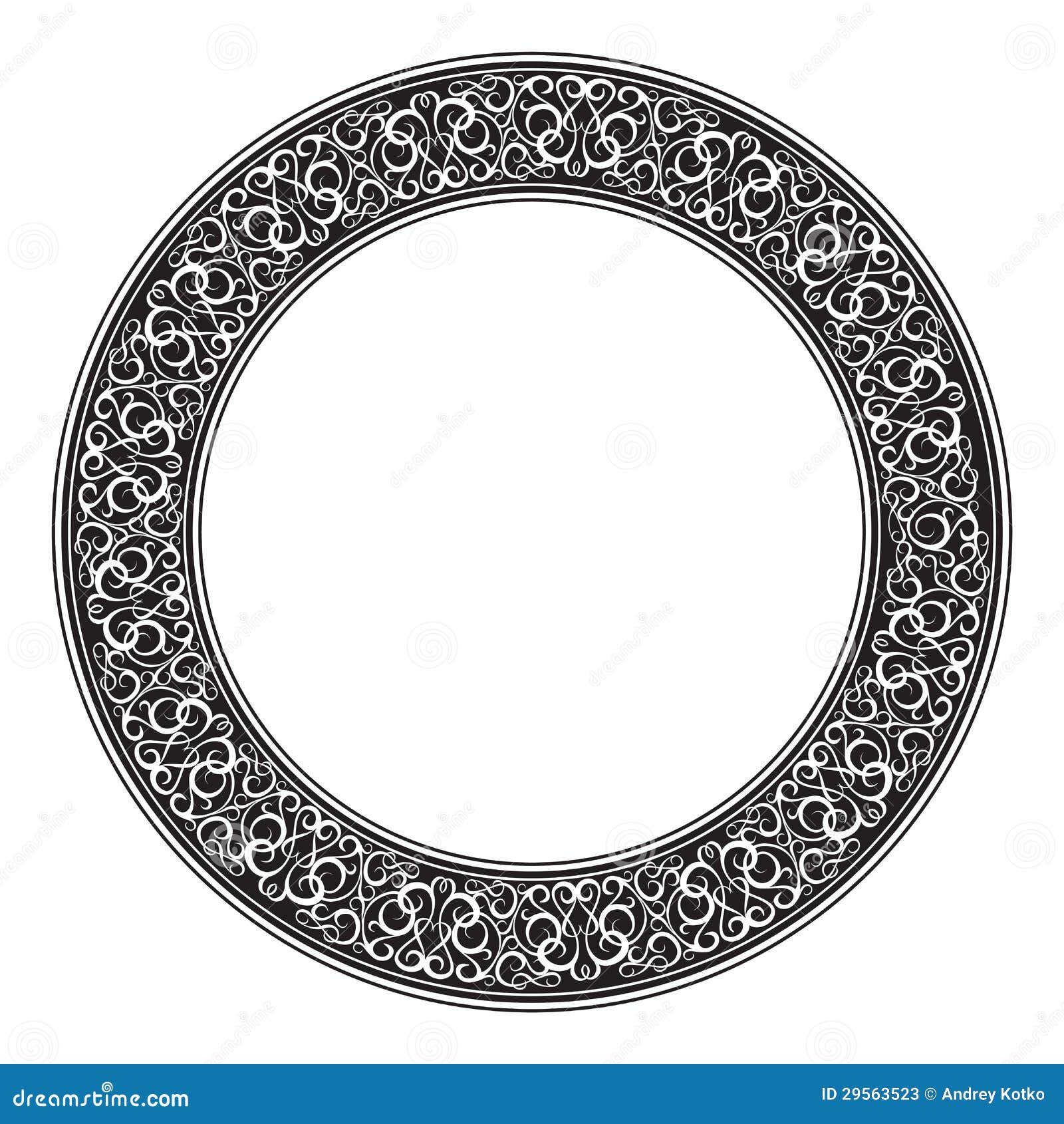 Circle Ornamental Decorative Frame Stock Vector - Illustration of ...