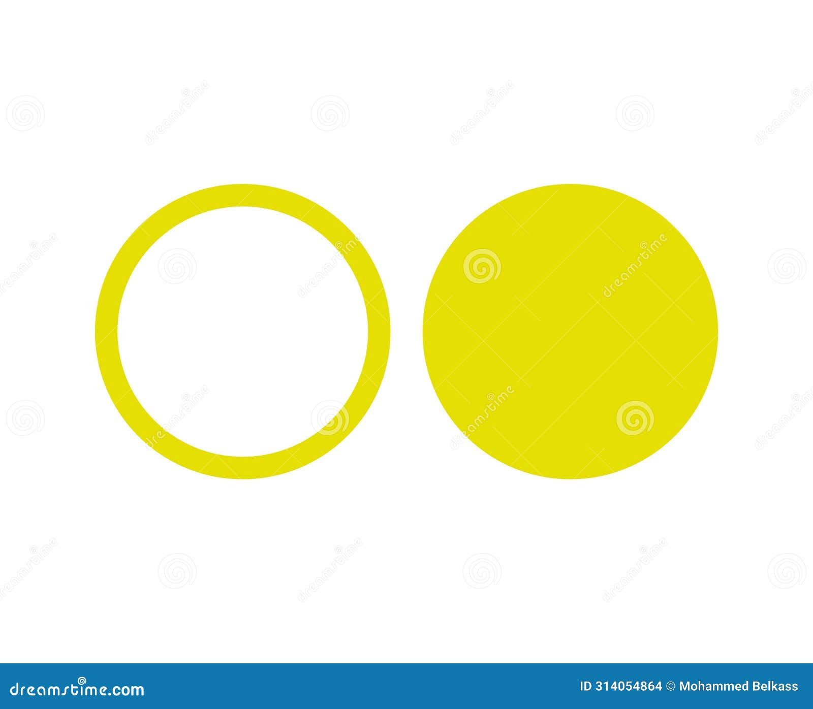 Circle Outline Stroke and Circle Shape Yellow Symbol Vector Stock ...
