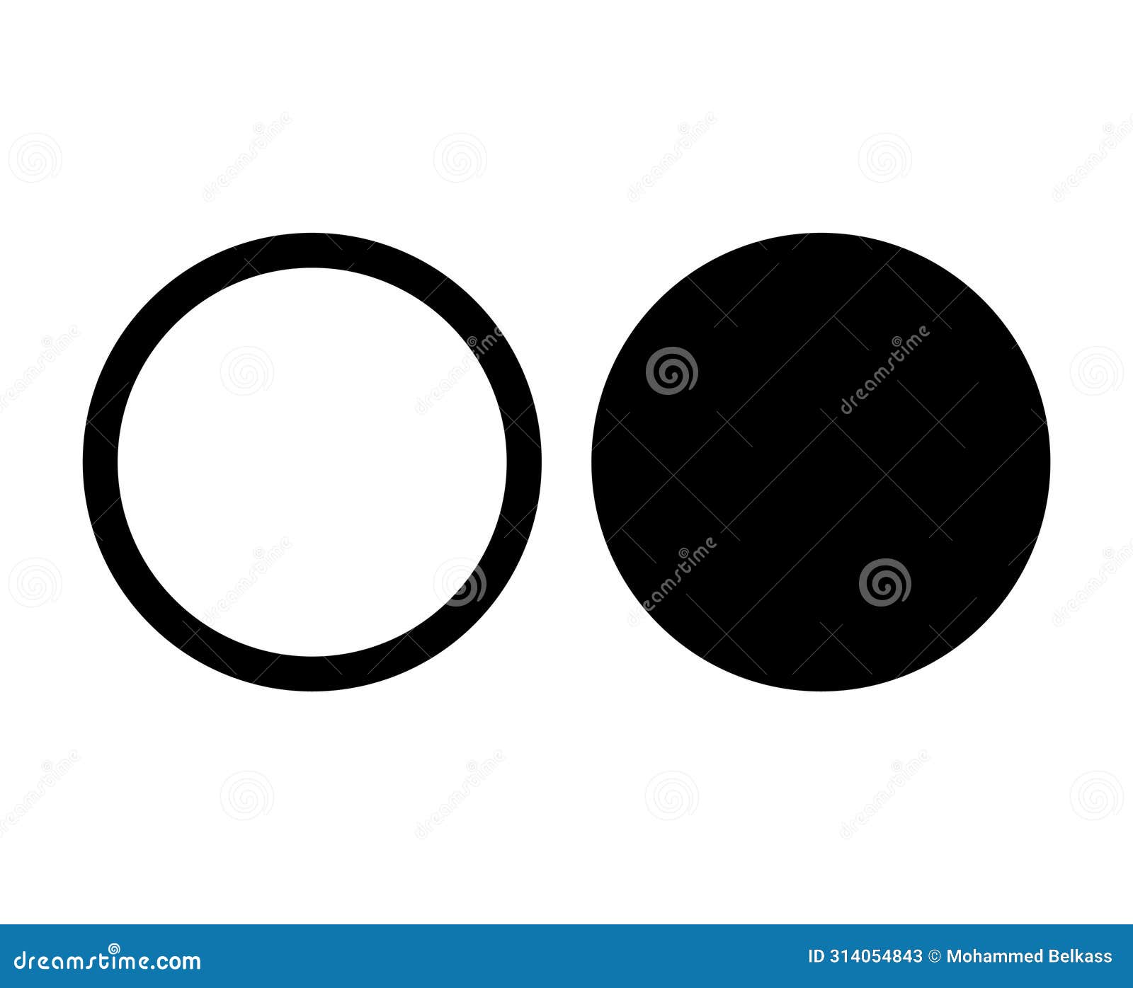 Circle Outline Stroke and Circle Shape Black Symbol Vector Stock Vector ...
