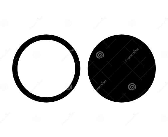 Circle Outline Stroke and Circle Shape Black Symbol Vector Stock Vector ...