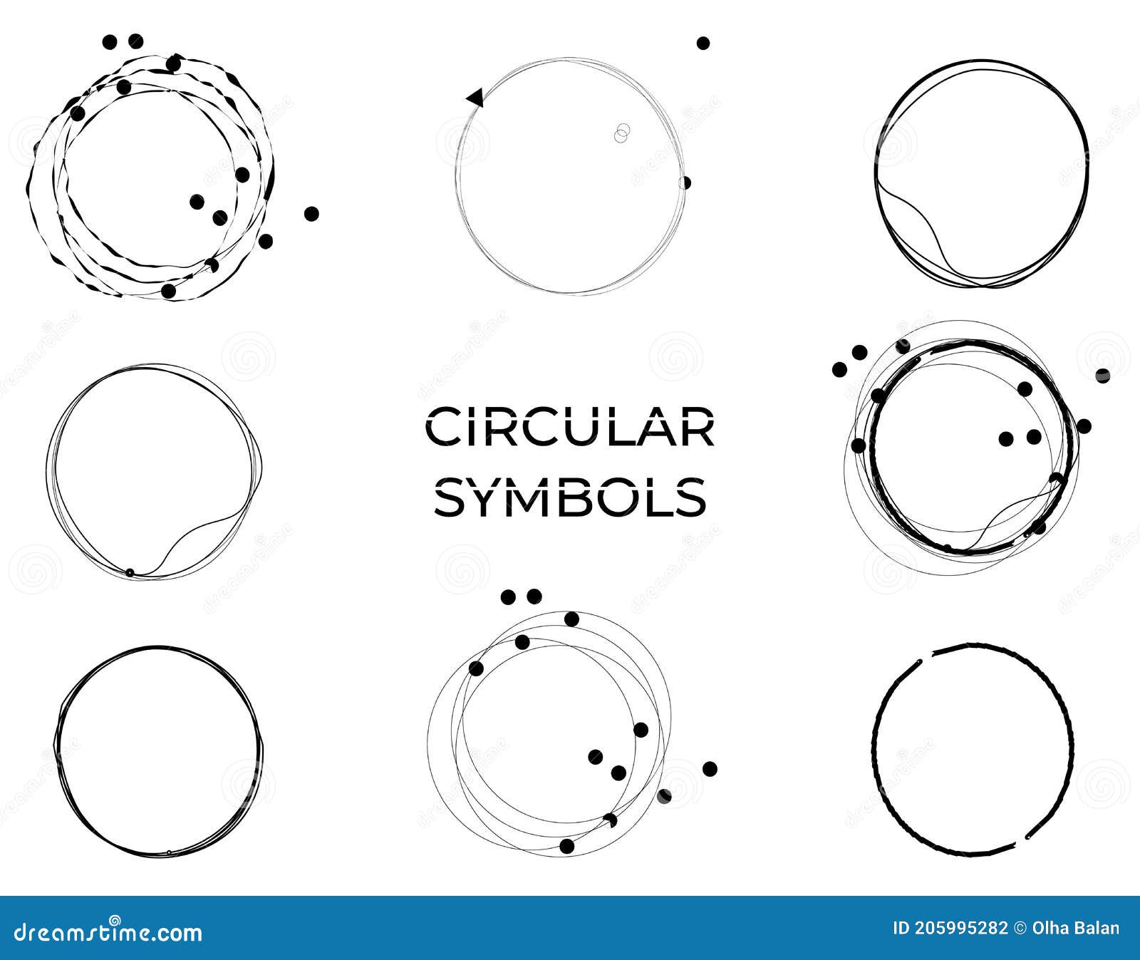 Circle outlines vector set stock vector. Illustration of circle - 205995282