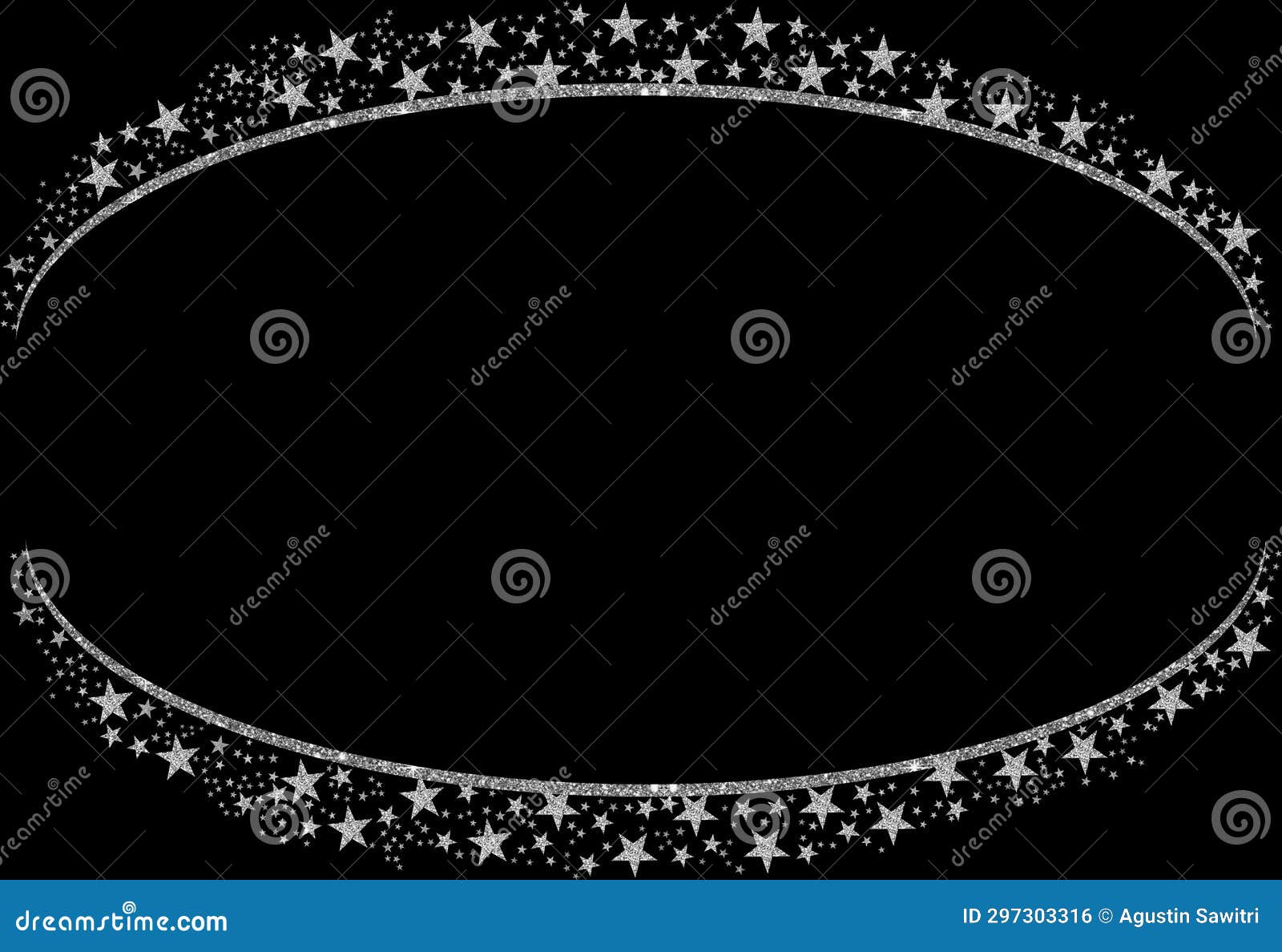 Circle Oval Frame with Sparkle White Silver Glitter 6 Stock Photo ...