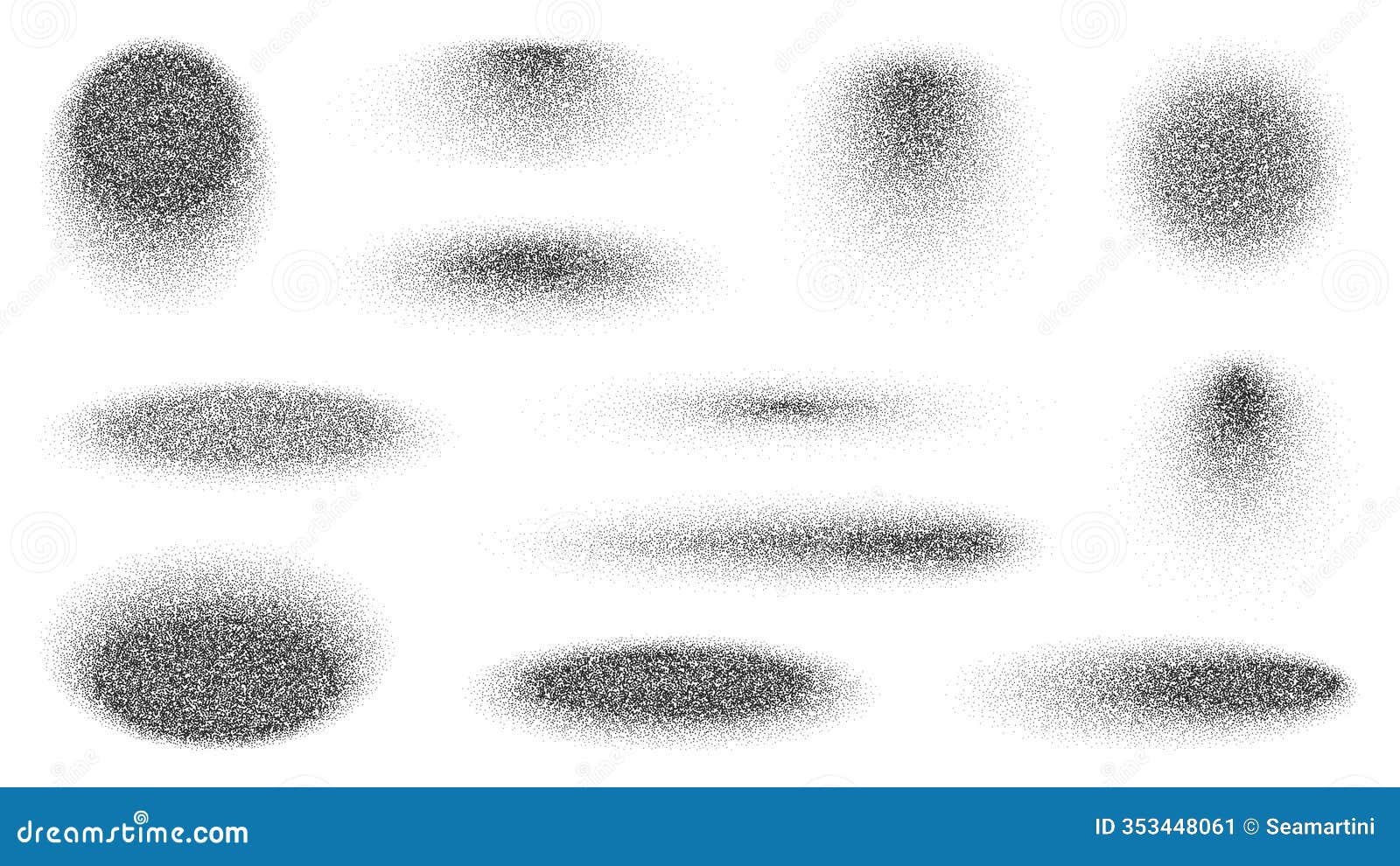 Circle and Oval Spray Noise Grain Figures Stock Illustration ...