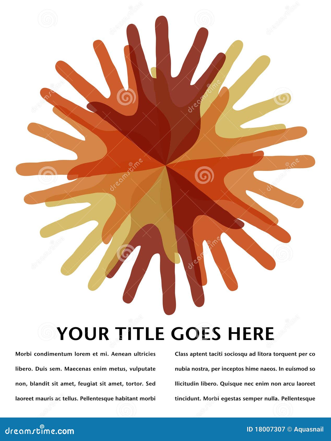 Circle of Overlapping Hands Design. Stock Vector - Illustration of palm ...