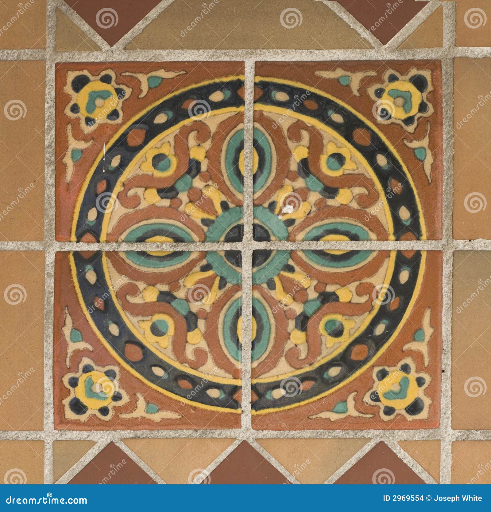 Circle Painted Tiles stock photo. Image of spanish, symetric - 2969554