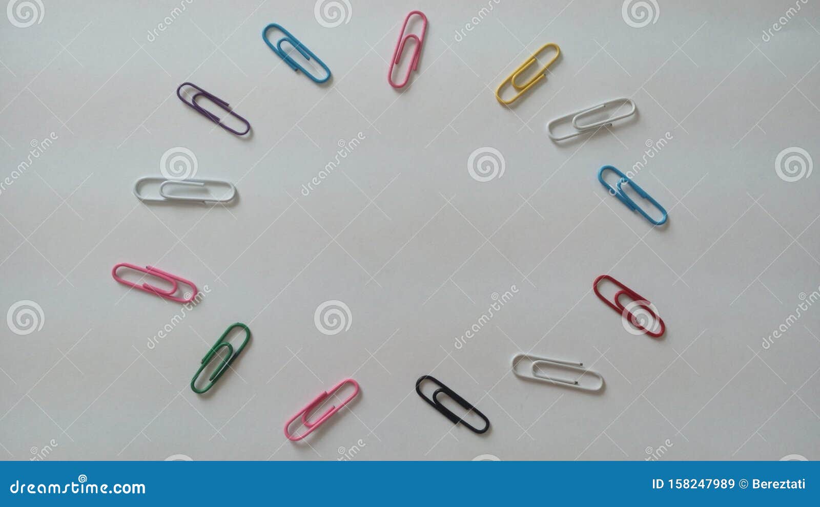 Circle of Paper Clips on a White Background Stock Image - Image of ...