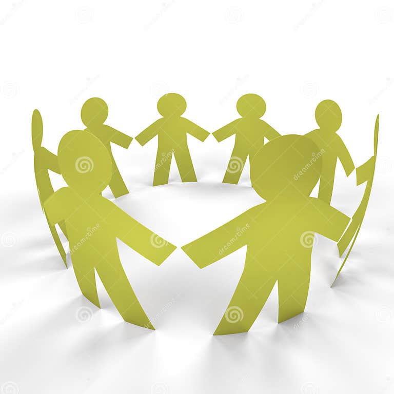 Circle Paper People with Clipping Path Stock Illustration ...