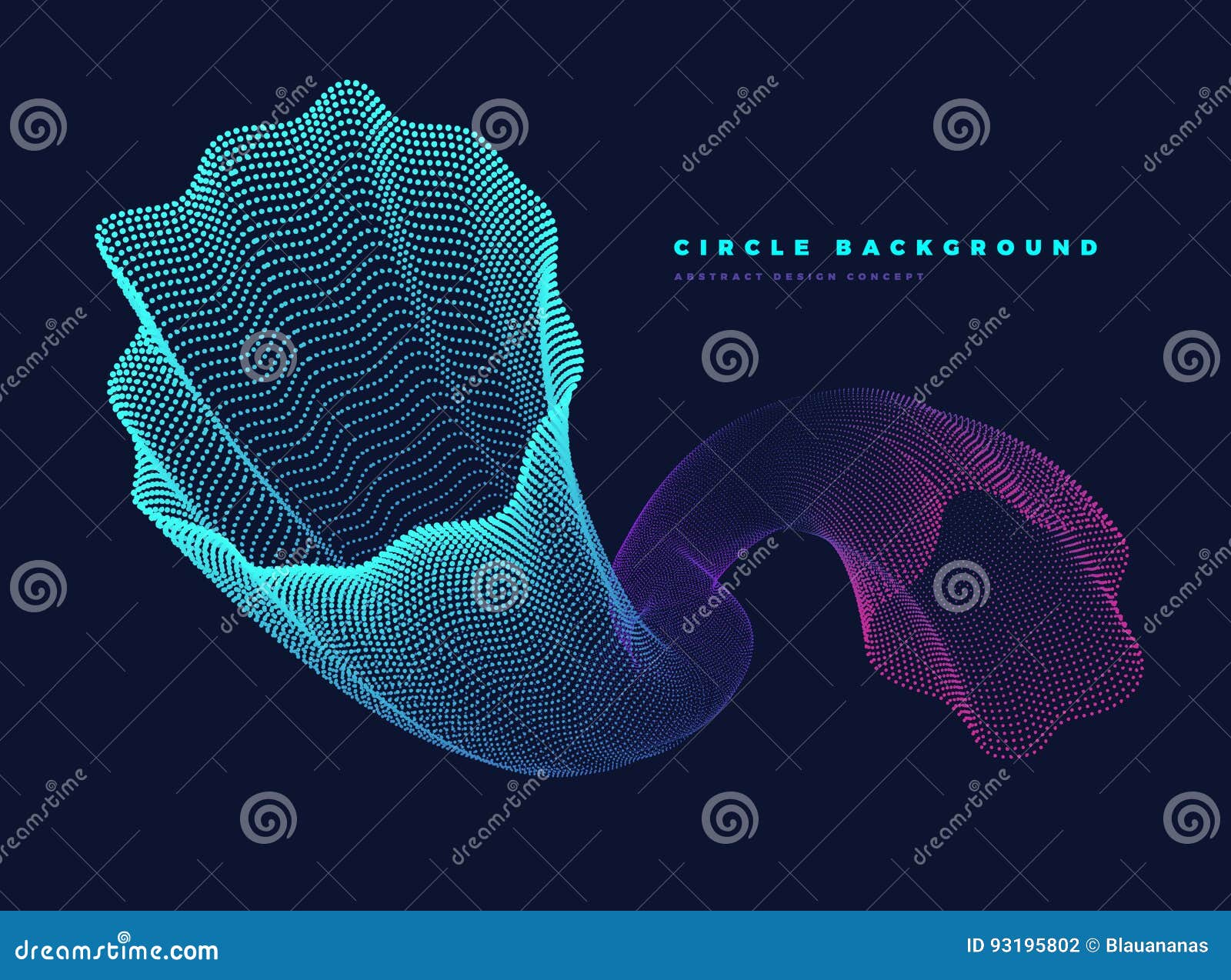 Circle Particle Flower Twisted Tube Shape Stock Vector - Illustration ...
