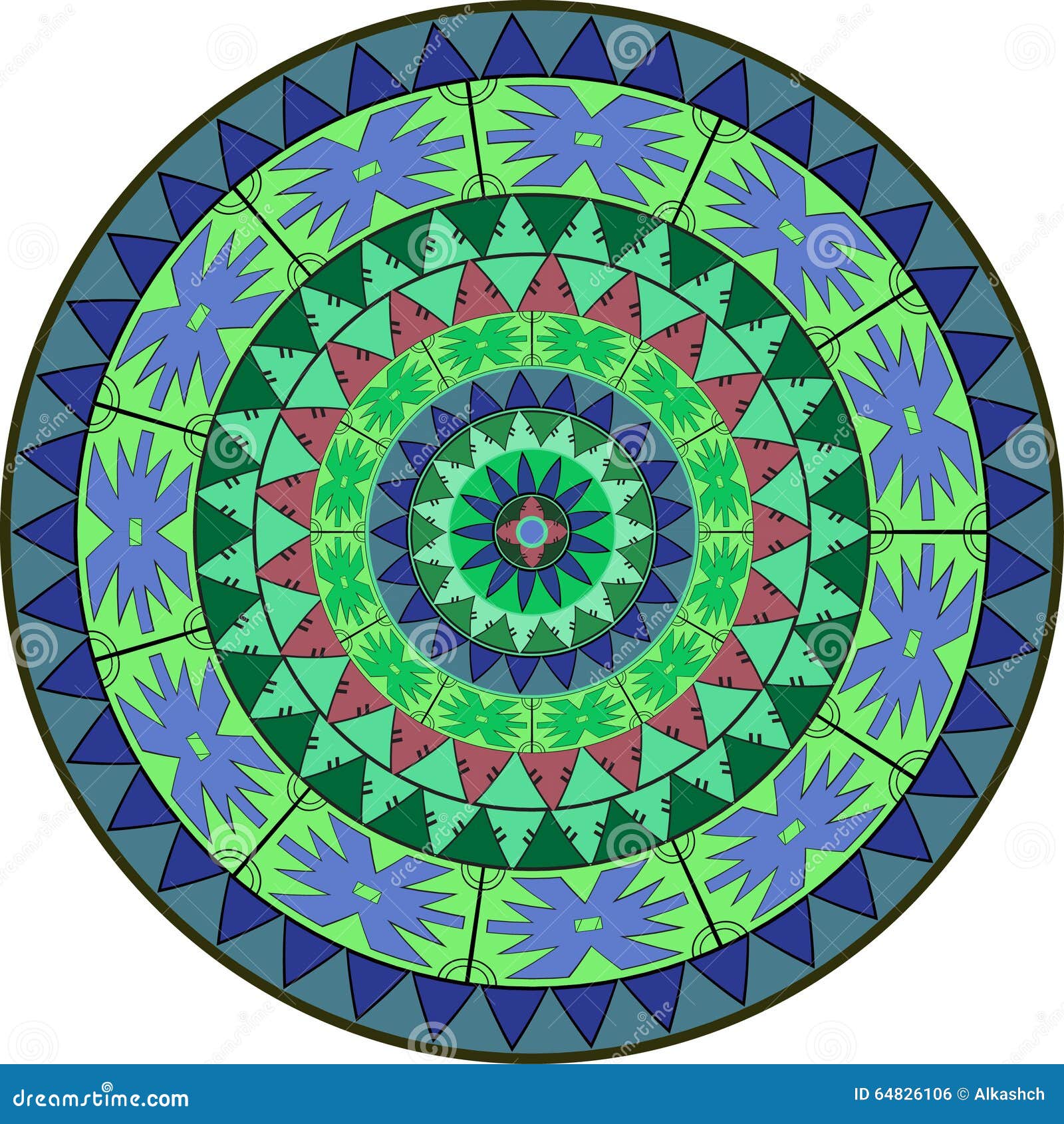 Circle pattern stock vector. Illustration of culture - 64826106