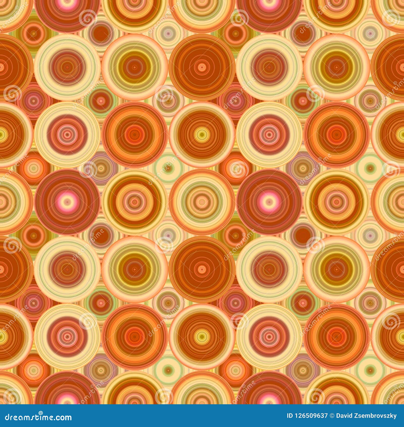 Circle Pattern Background Repeating Illustration In Orange Tones