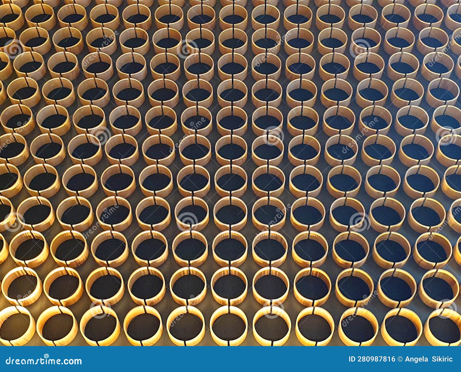 Circle Pattern Cylindrical Steel Pipes Background Stock Photo - Image ...