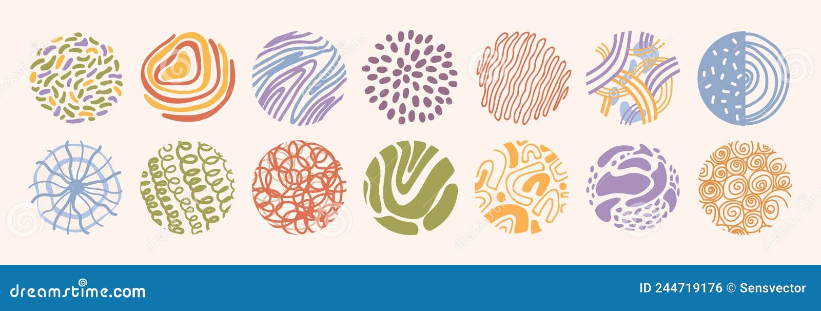 Circle Pattern Doodle, Textures and Print Sample Stock Vector ...