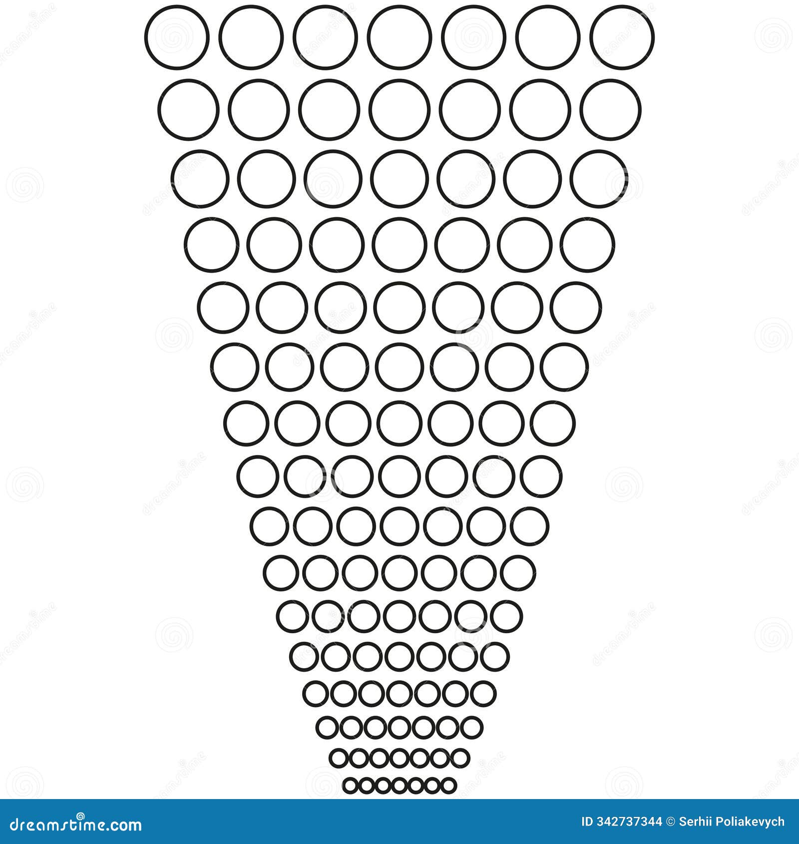 Circle Pattern Funnel. Geometric Circle Alignment. Simple Black Outline ...
