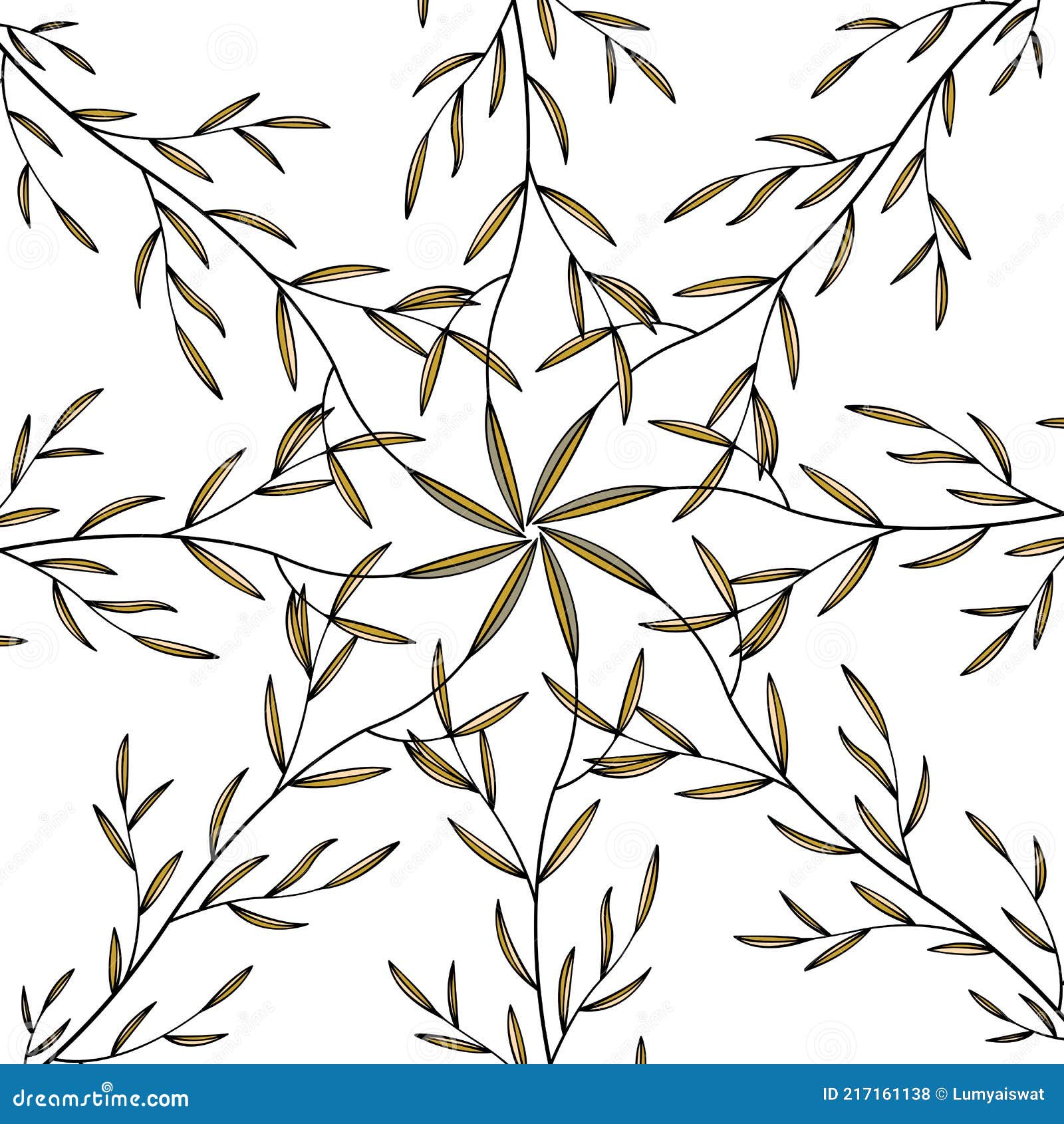 Circle Pattern with Leaves for Wallpaper Stock Vector - Illustration of ...