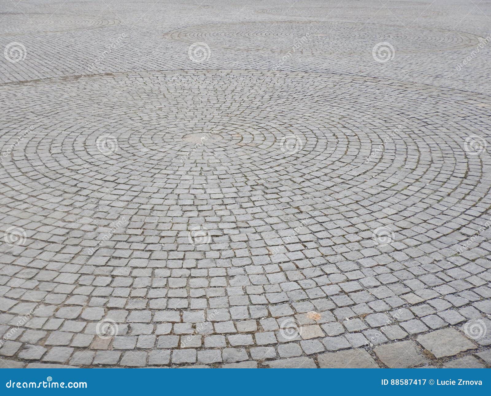 Circle Pattern Made of Cobble Pavement Stock Image - Image of road ...