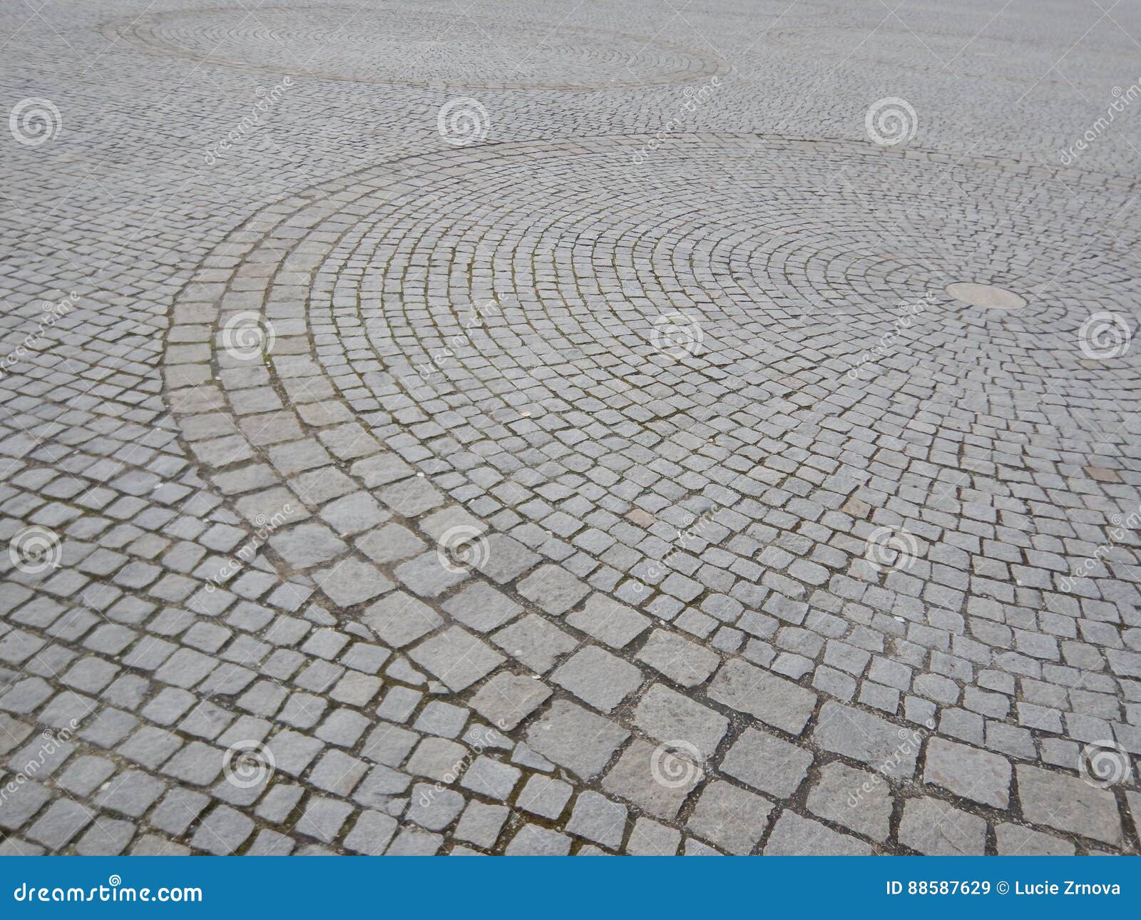 Circle Pattern Made of Cobble Pavement Stock Image - Image of ...