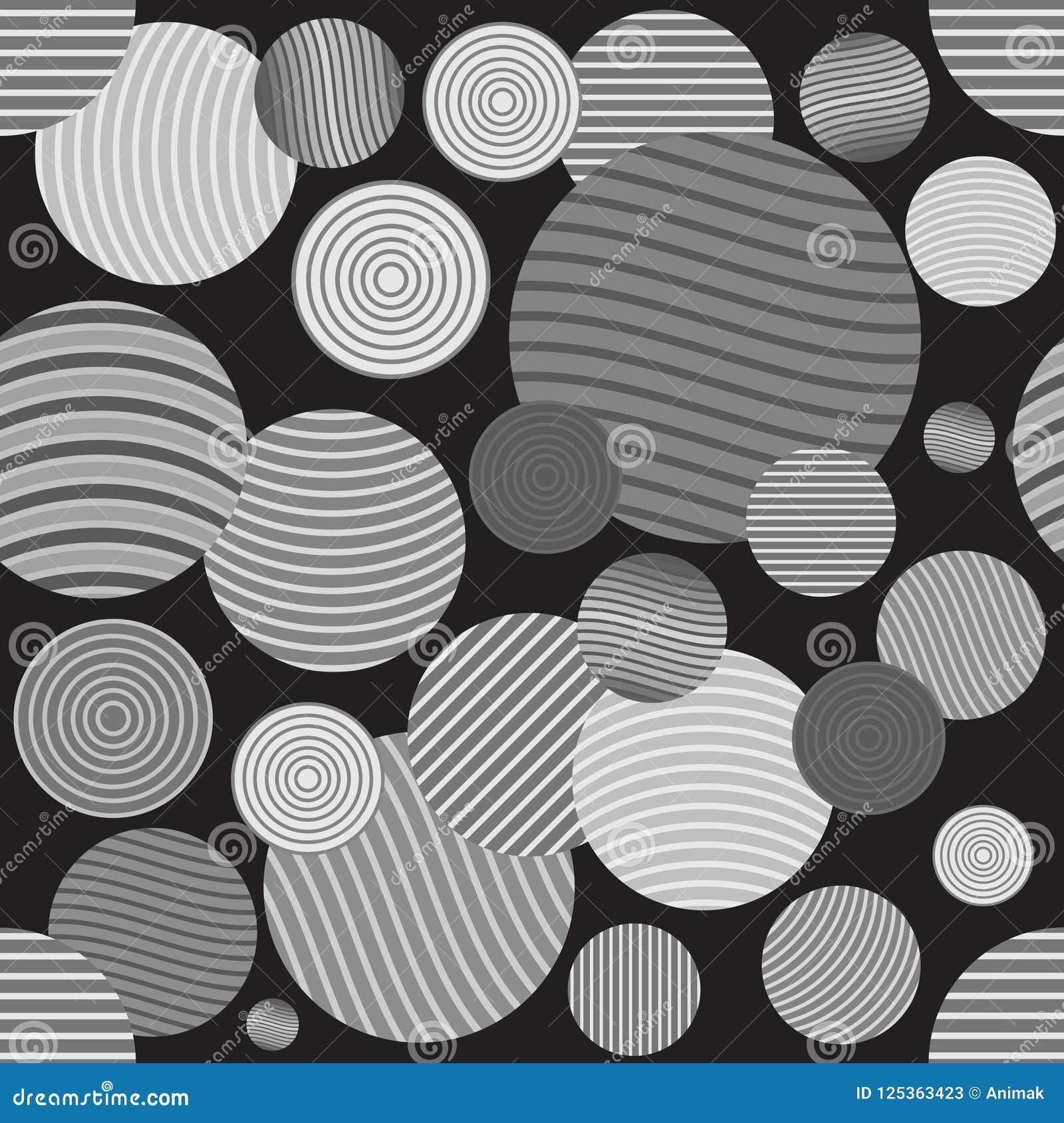 Circle Pattern. Modern Stylish Texture. Repeating Spiral Abstract ...