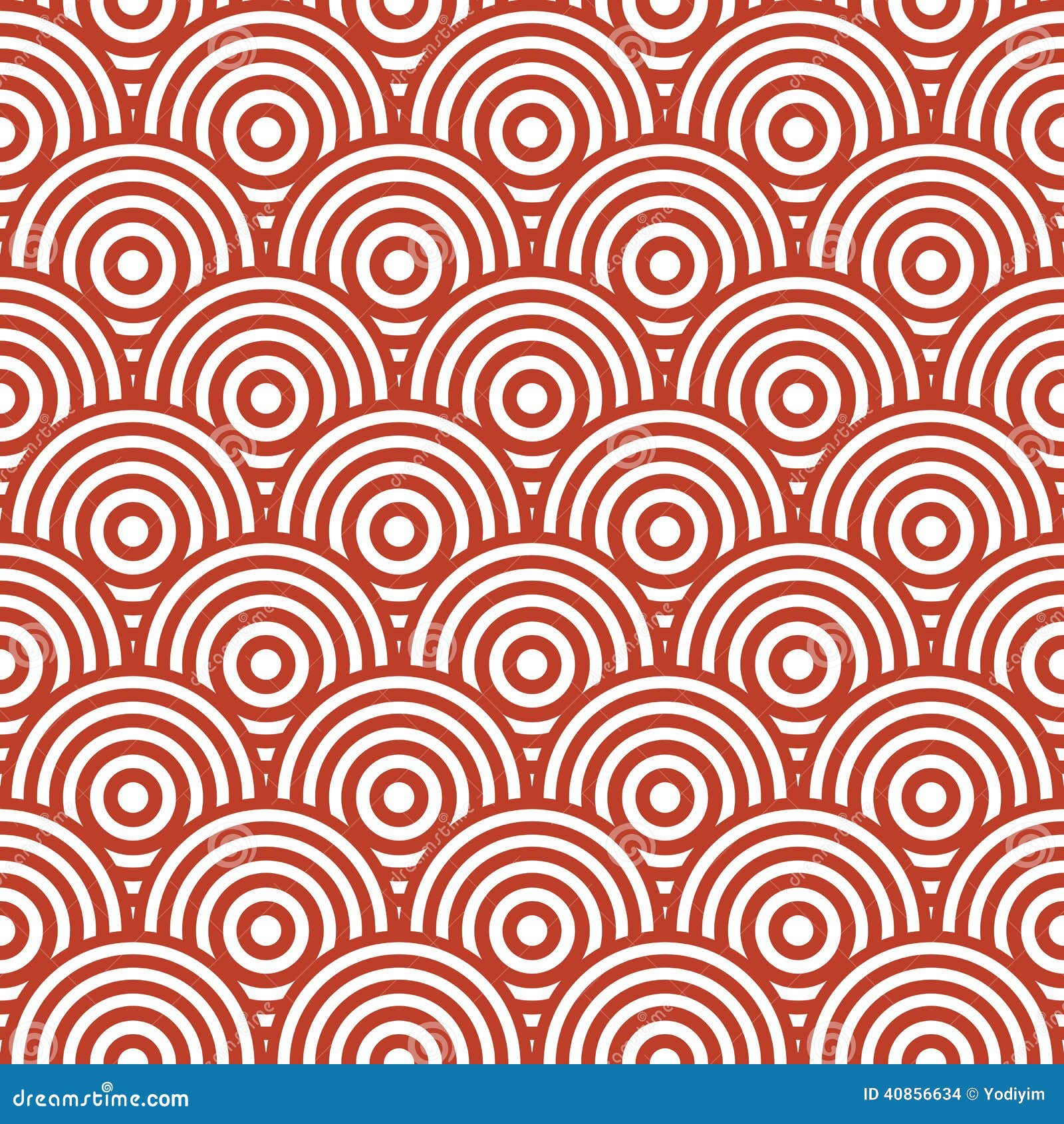 Circle Pattern in Red and White. Stock Vector - Illustration of ring ...