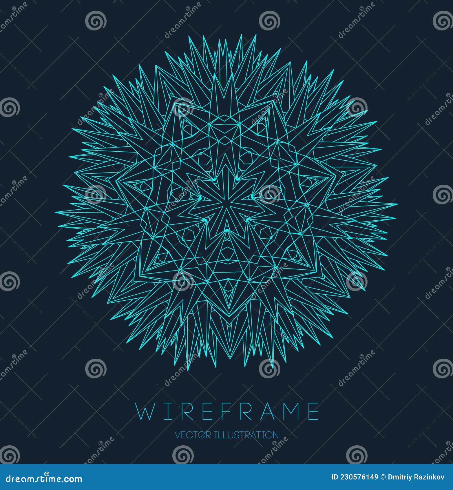 Circle Pattern Technology. Blue Abstract Geometric Shape Tech Pattern ...