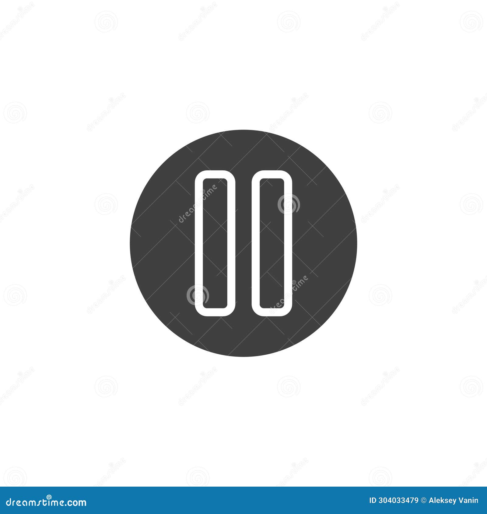 Circle Pause Button Vector Icon Stock Vector - Illustration of solid ...