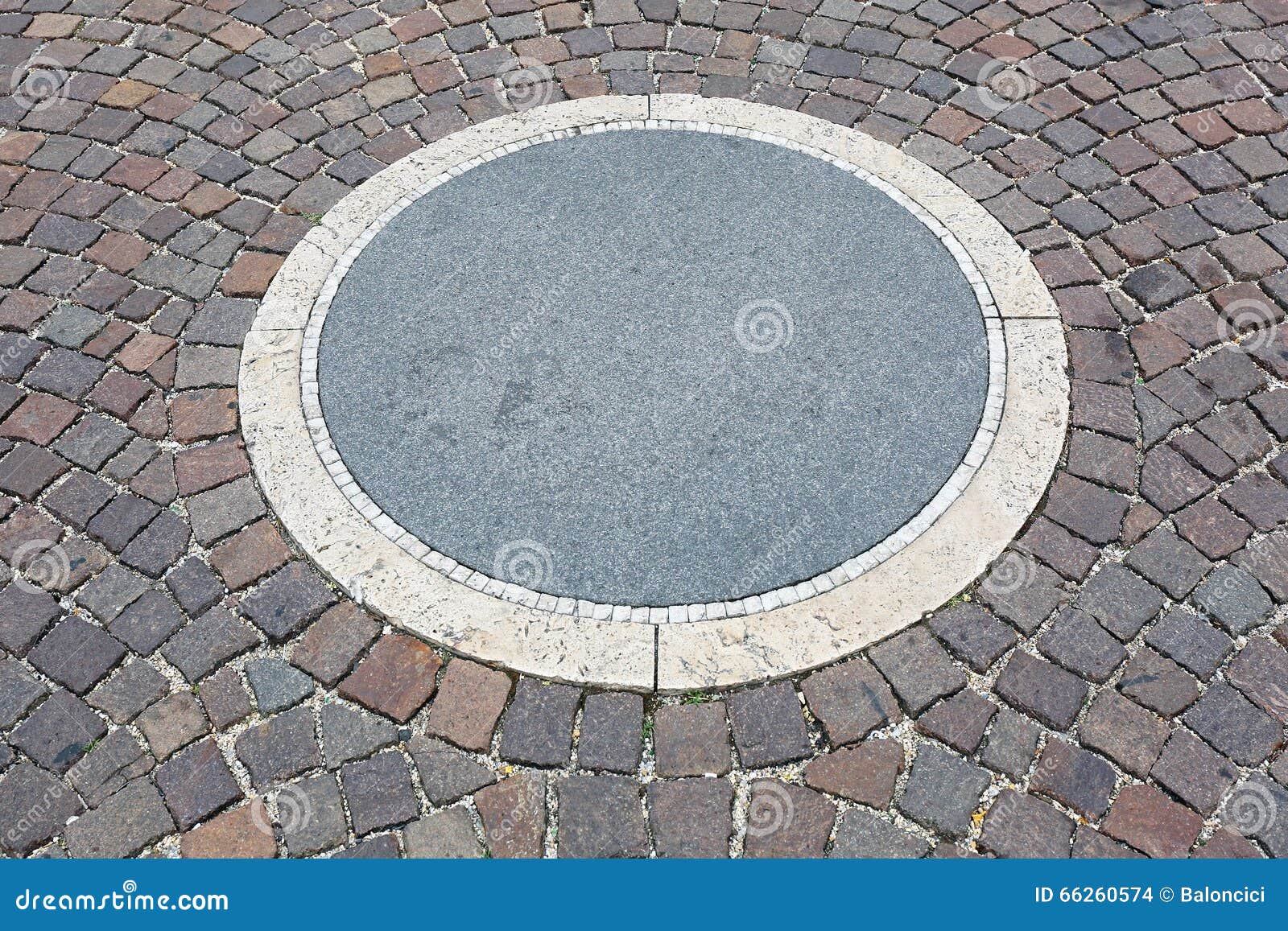 Circle at Pavement stock photo. Image of cobblestone - 66260574