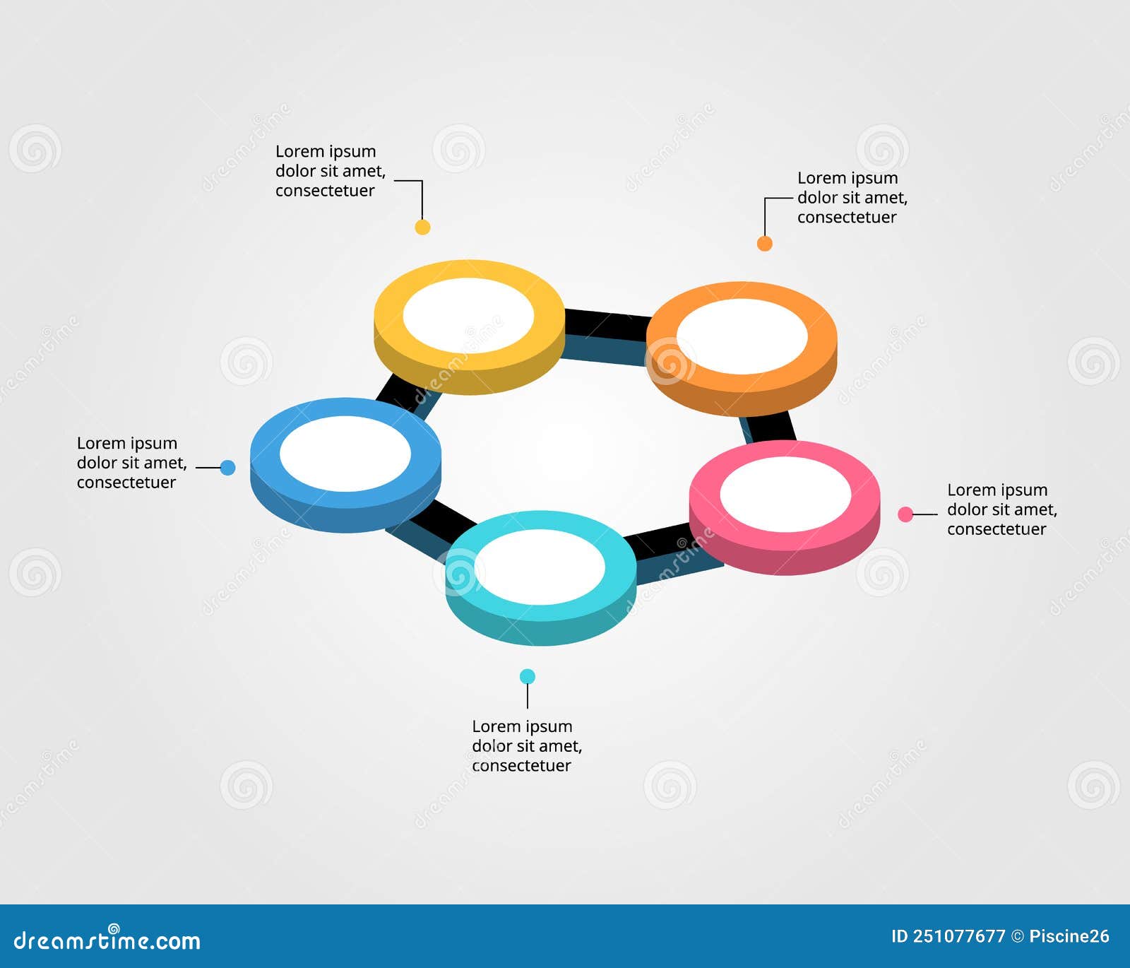 Circle in Pentagon Chart Template for Infographic for Presentation for ...