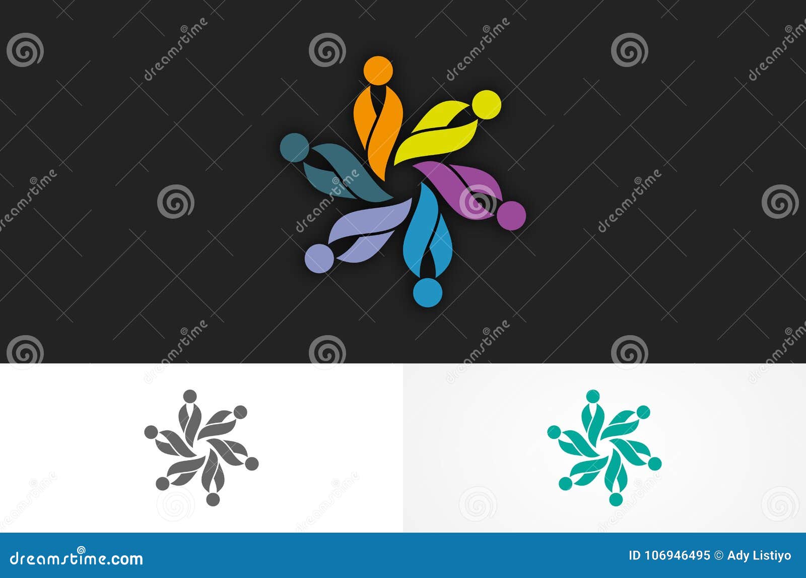 Circle people colored logo stock illustration. Illustration of idea ...