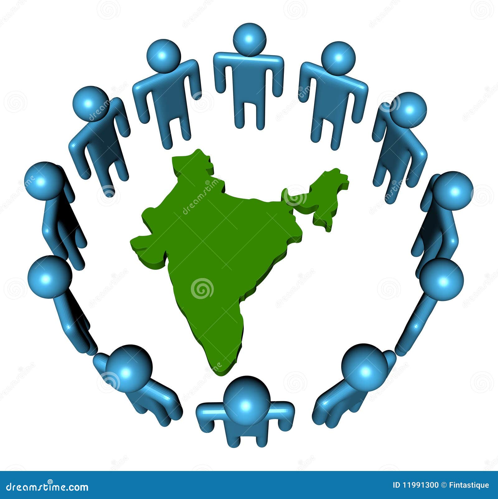Circle of People and India Map Stock Illustration - Illustration of ...