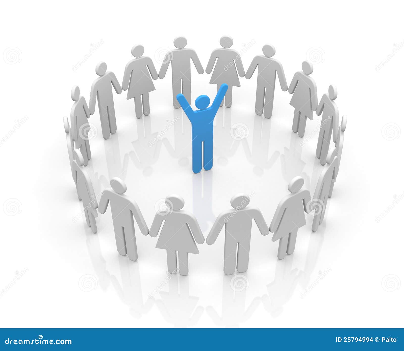 Circle of People with Leader Stock Illustration - Illustration of ...