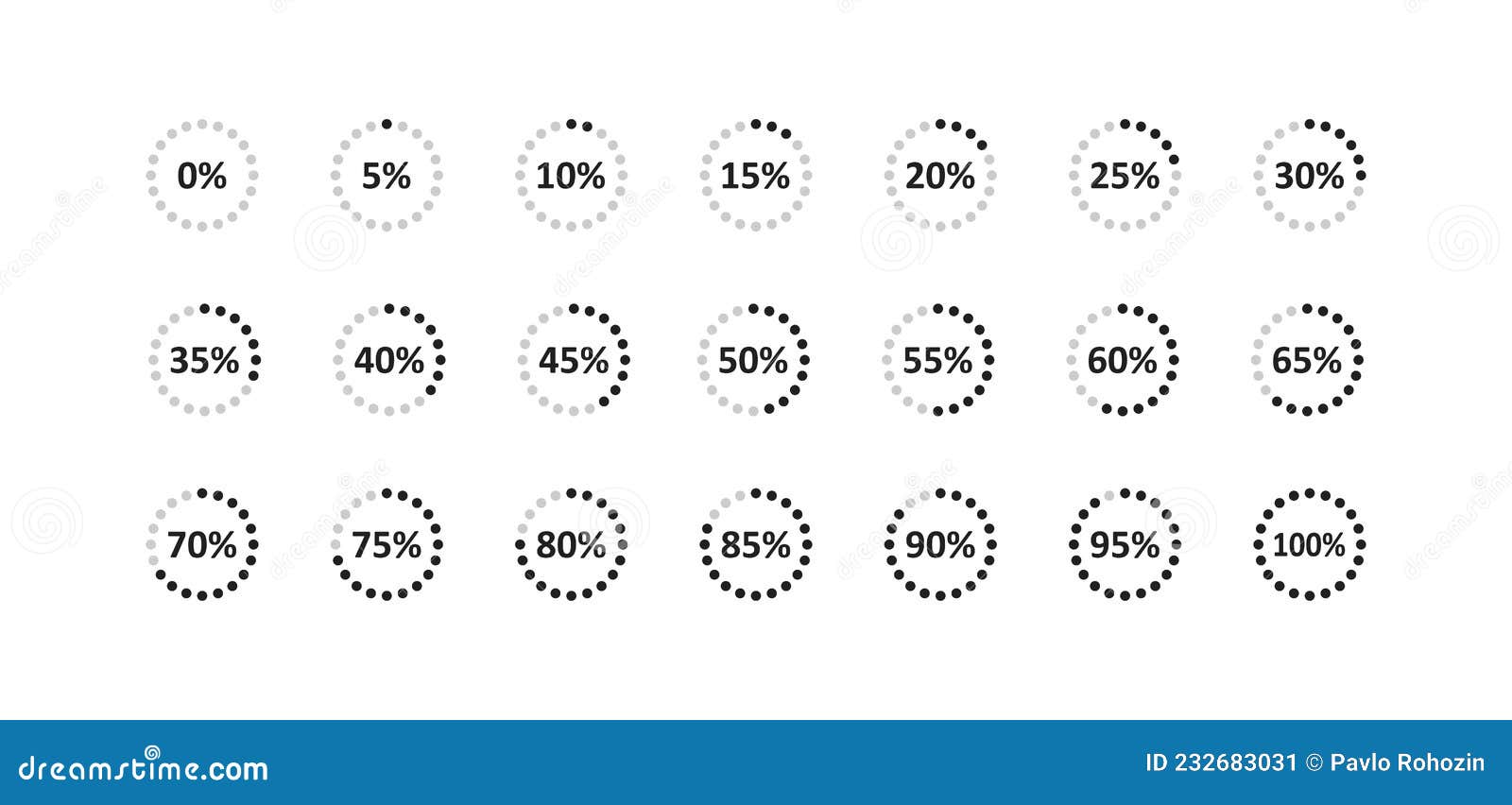 Circle Percent Diagram Pie Charts Infographic Elements. Progress Wheel ...