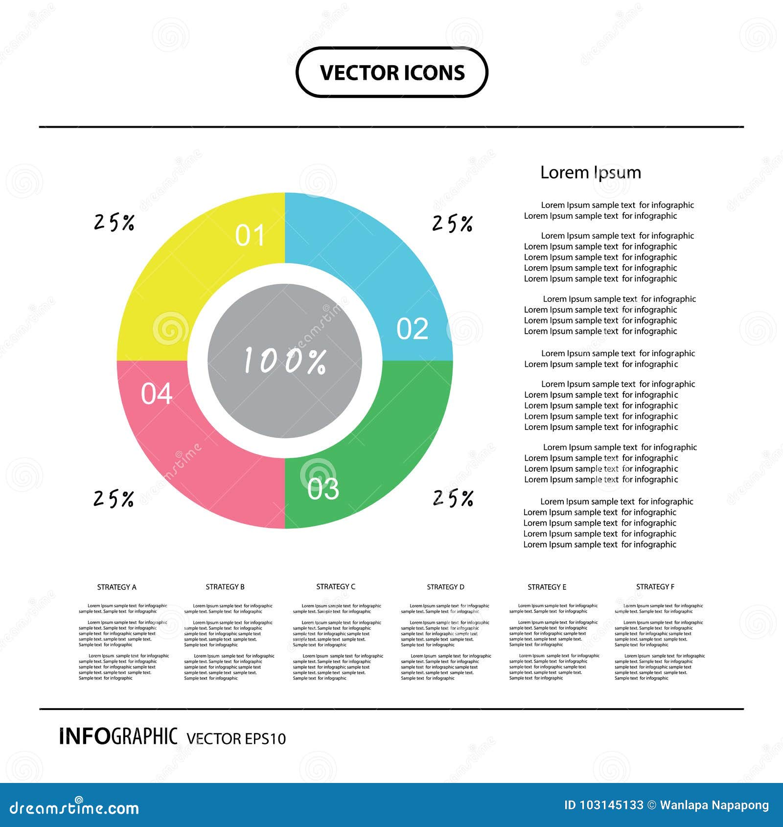 Circle Percentage Diagram Chart Stock Vector - Illustration of concept ...
