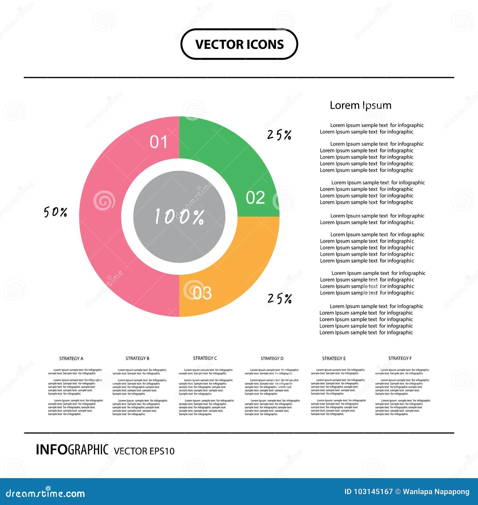 Circle Percentage Diagram Chart Stock Vector - Illustration of circle ...